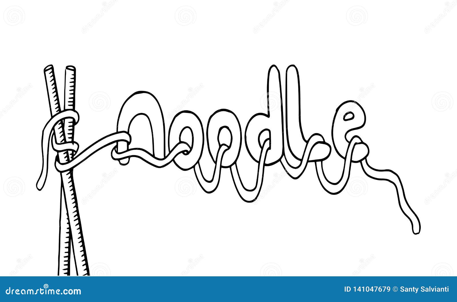 Doodle Noodle with Chopsticks. with Text Noodle, Hand DrawingDoodle ...