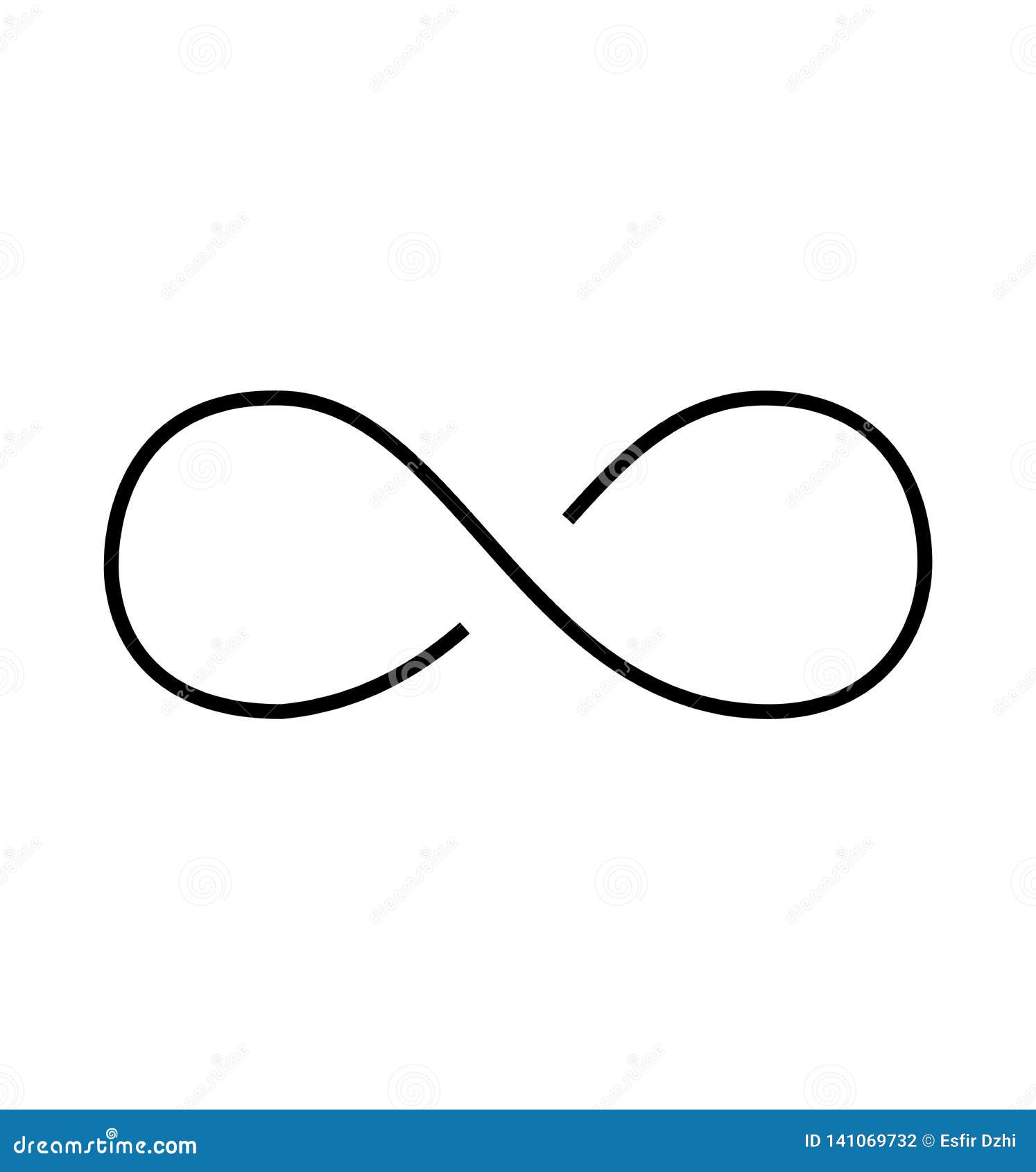 Outline Infinity Icon Vector Illustration Isolated on White Symbol ...