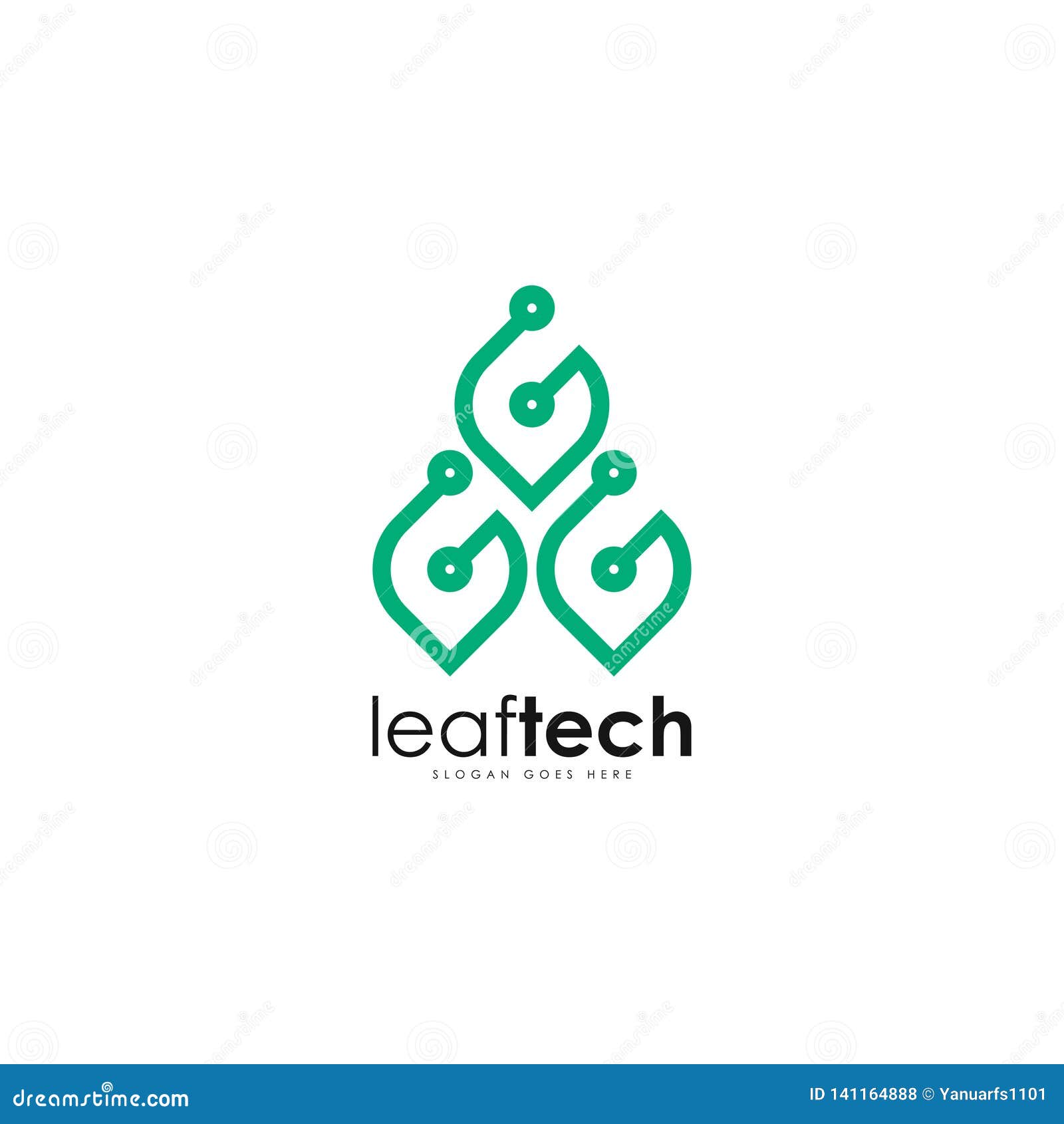 Leaf Tech Logo Vector Template Stock Vector - Illustration of abstract ...