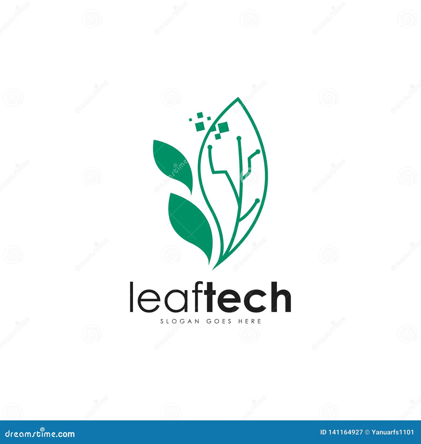 Leaf Tech Logo Vector Template Stock Vector - Illustration of fresh ...
