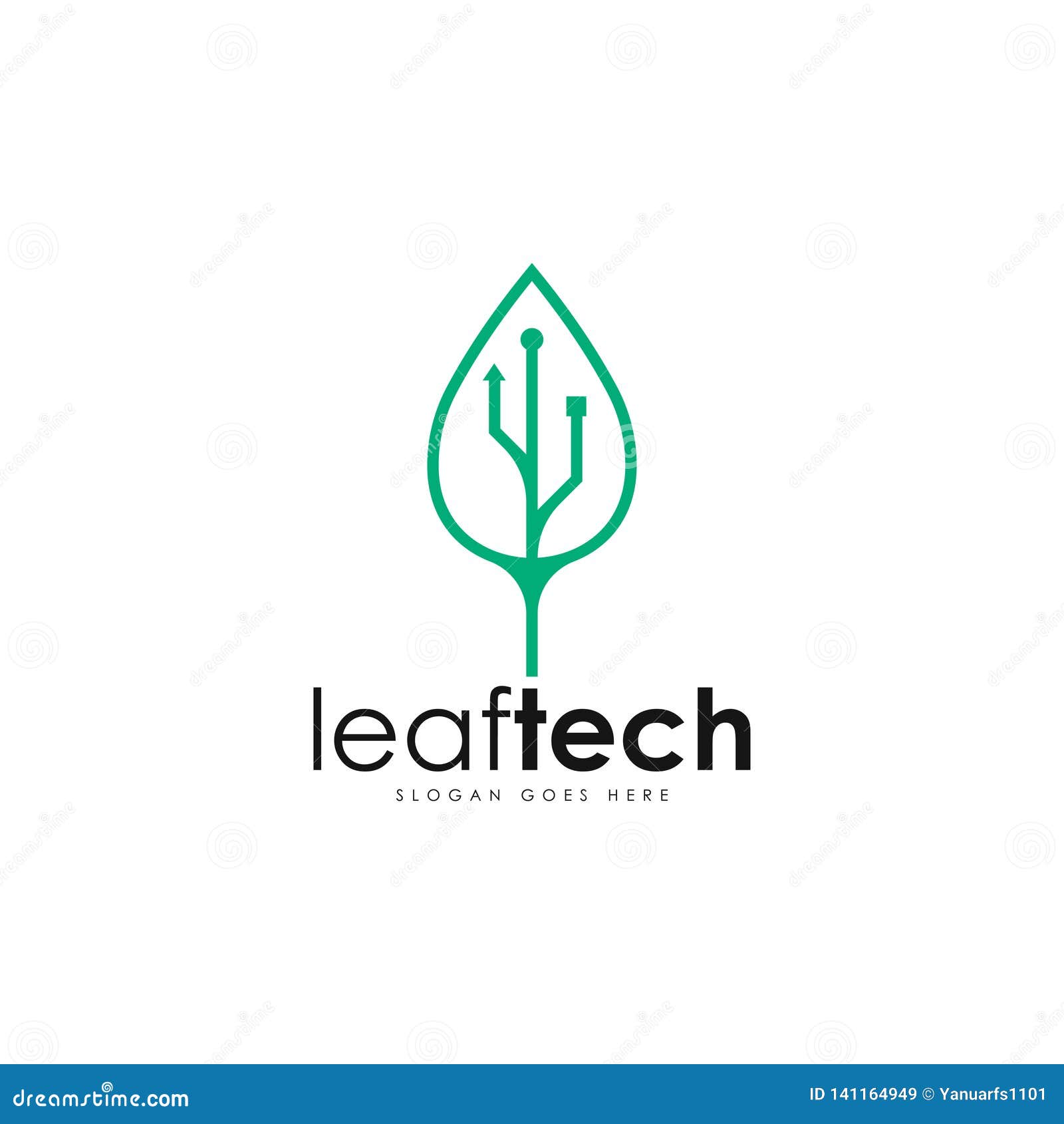 Leaf Tech Logo Vector Template Stock Vector - Illustration of concept ...