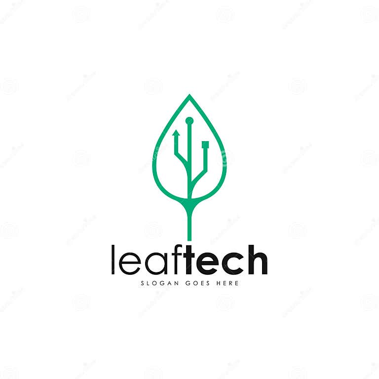 Leaf Tech Logo Vector Template Stock Vector - Illustration of concept ...