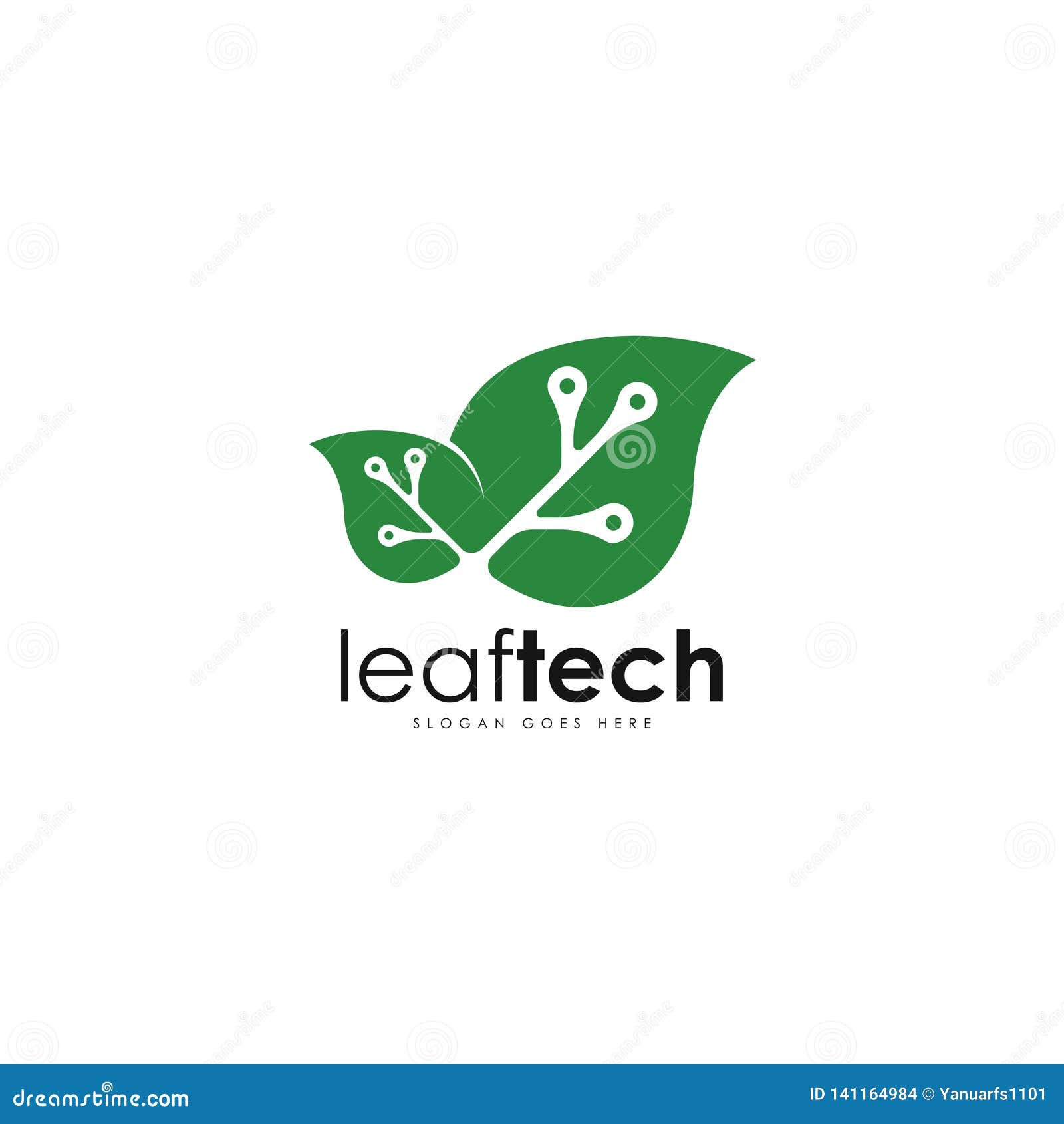 Leaf Tech Logo Vector Template Stock Vector - Illustration of ...