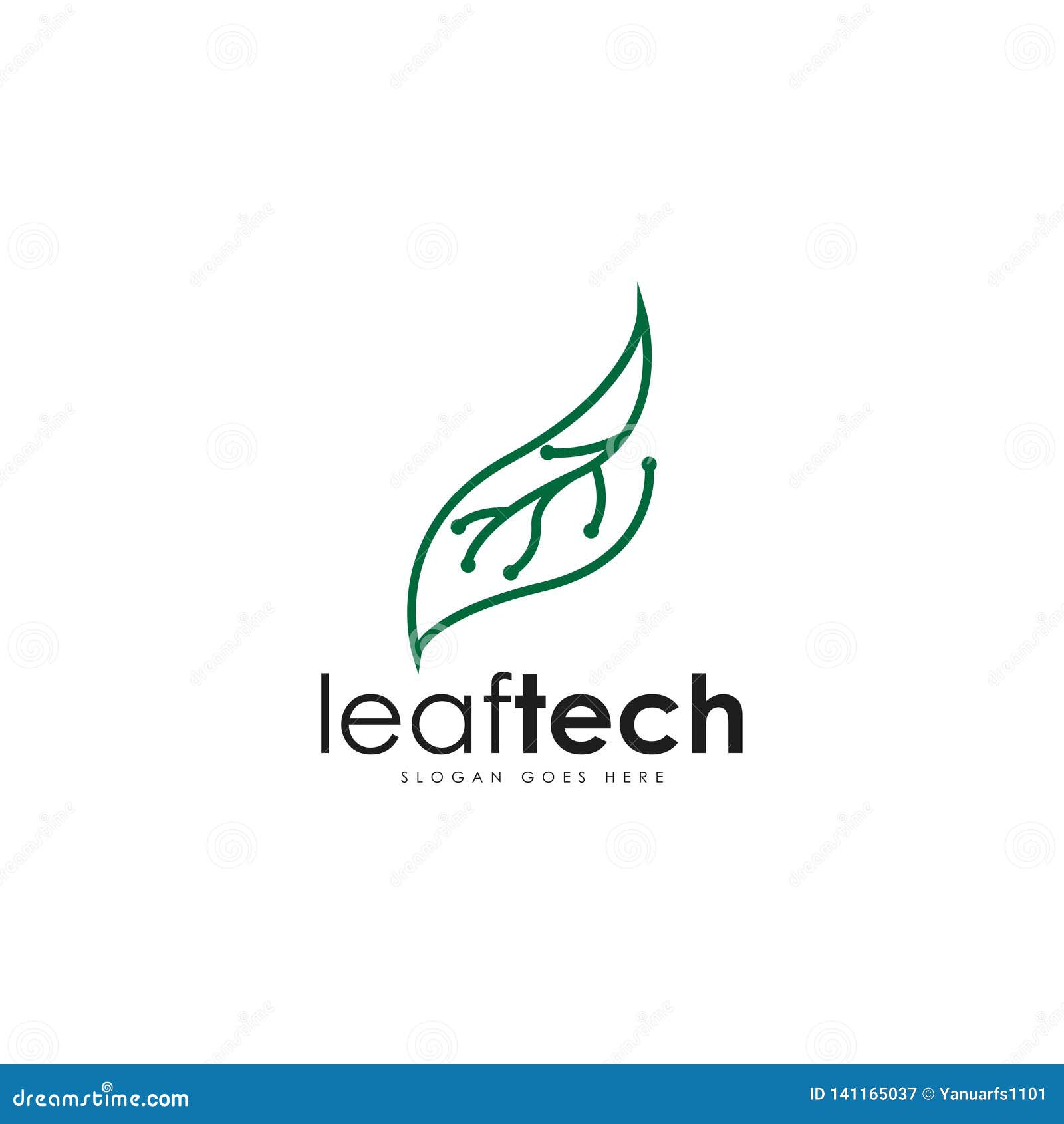 Leaf Tech Logo Vector Template Stock Vector - Illustration of green ...
