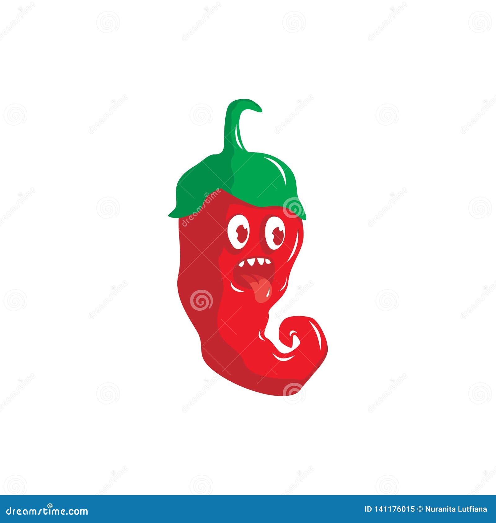 Hot Chili Pepper Illustration Cute Expression Stock Vector ...