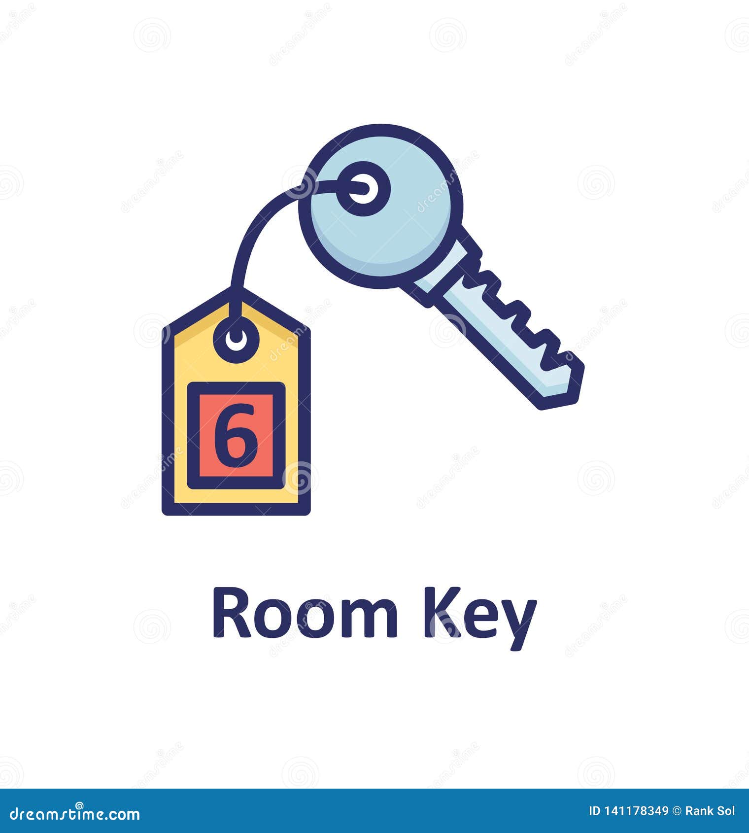 Room Key Isolated Vector Icon Which Can Easily Modify or Edit Stock ...