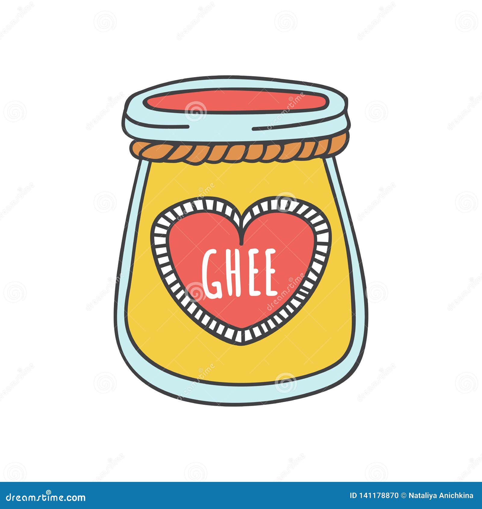 Ghee. Vector Illustration of a Glass with Indian Ghee Butter Stock ...