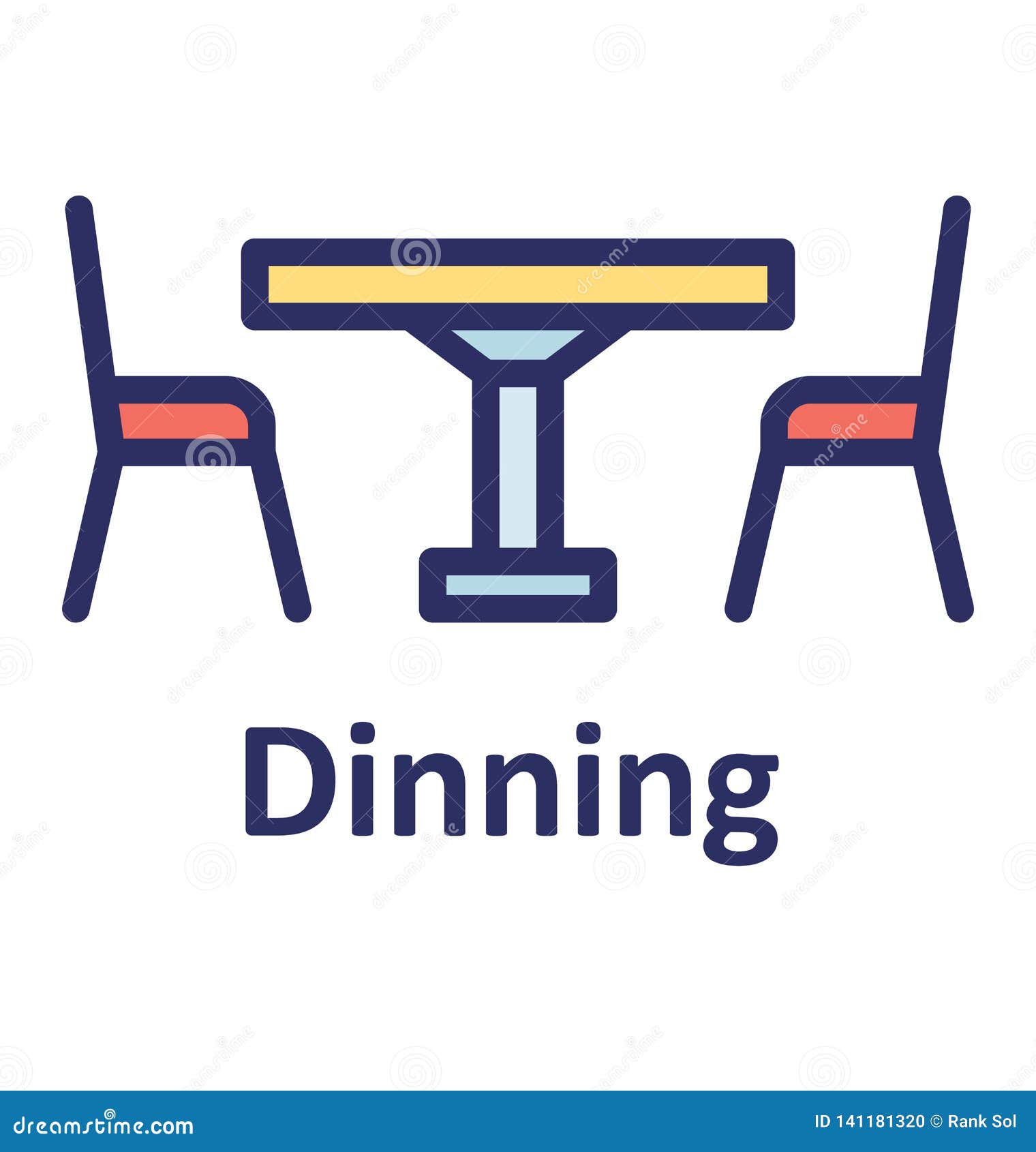 Dining Table Isolated Vector Icon Which Can Easily Modify or Edit Stock ...