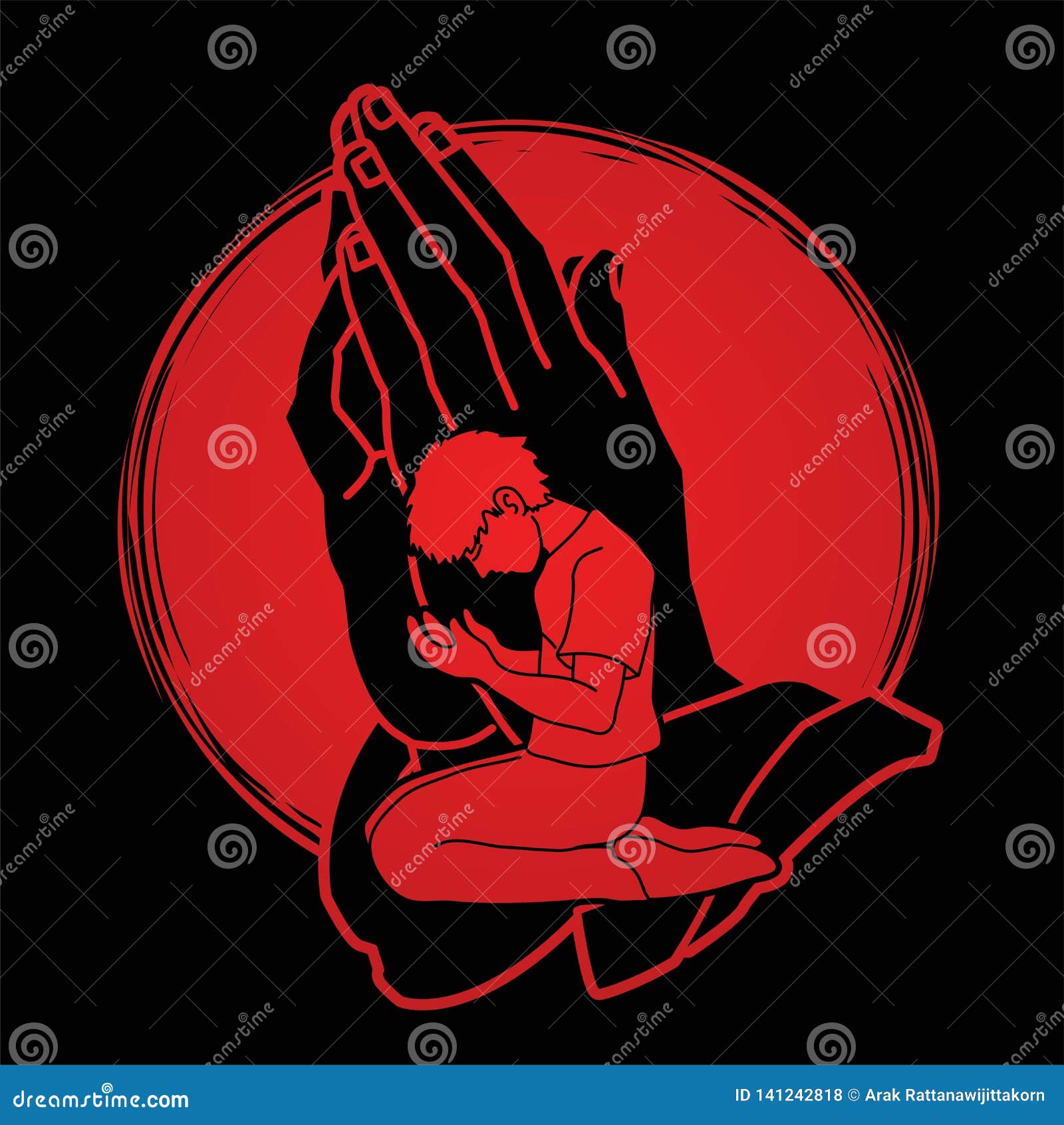 Man Prayer, Praise To the Lord Stock Vector - Illustration of child ...