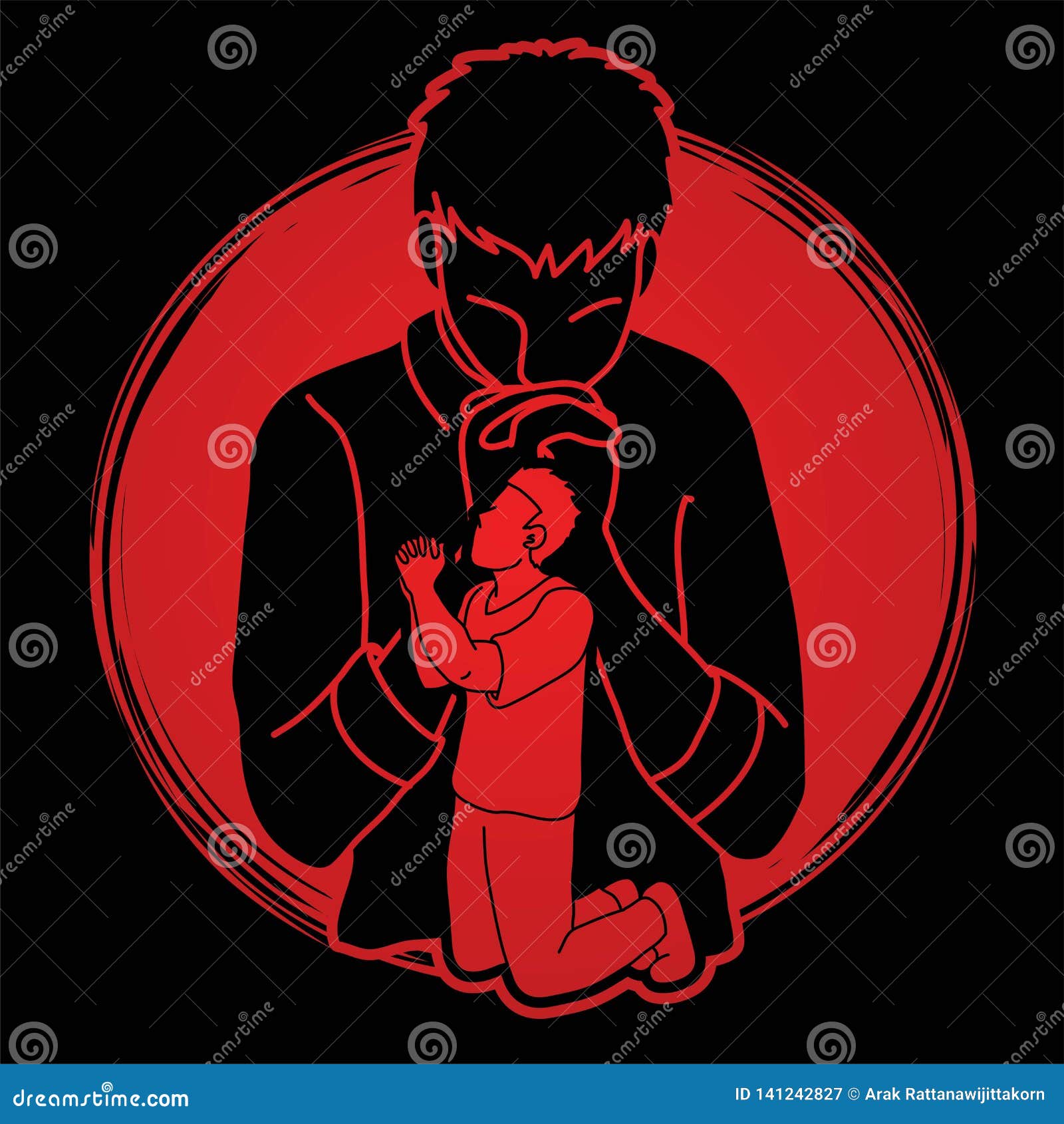 Man Prayer, Praise To the Lord, Stock Vector - Illustration of male ...