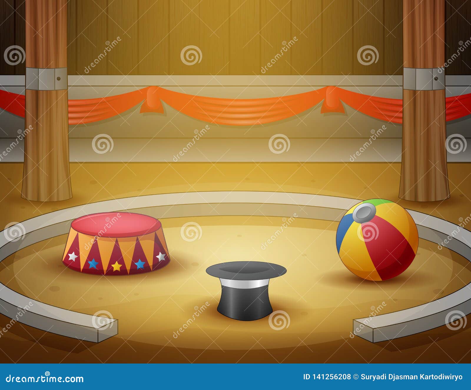 Cartoon Circus Arena Indoor Area Stock Vector - Illustration of modern ...