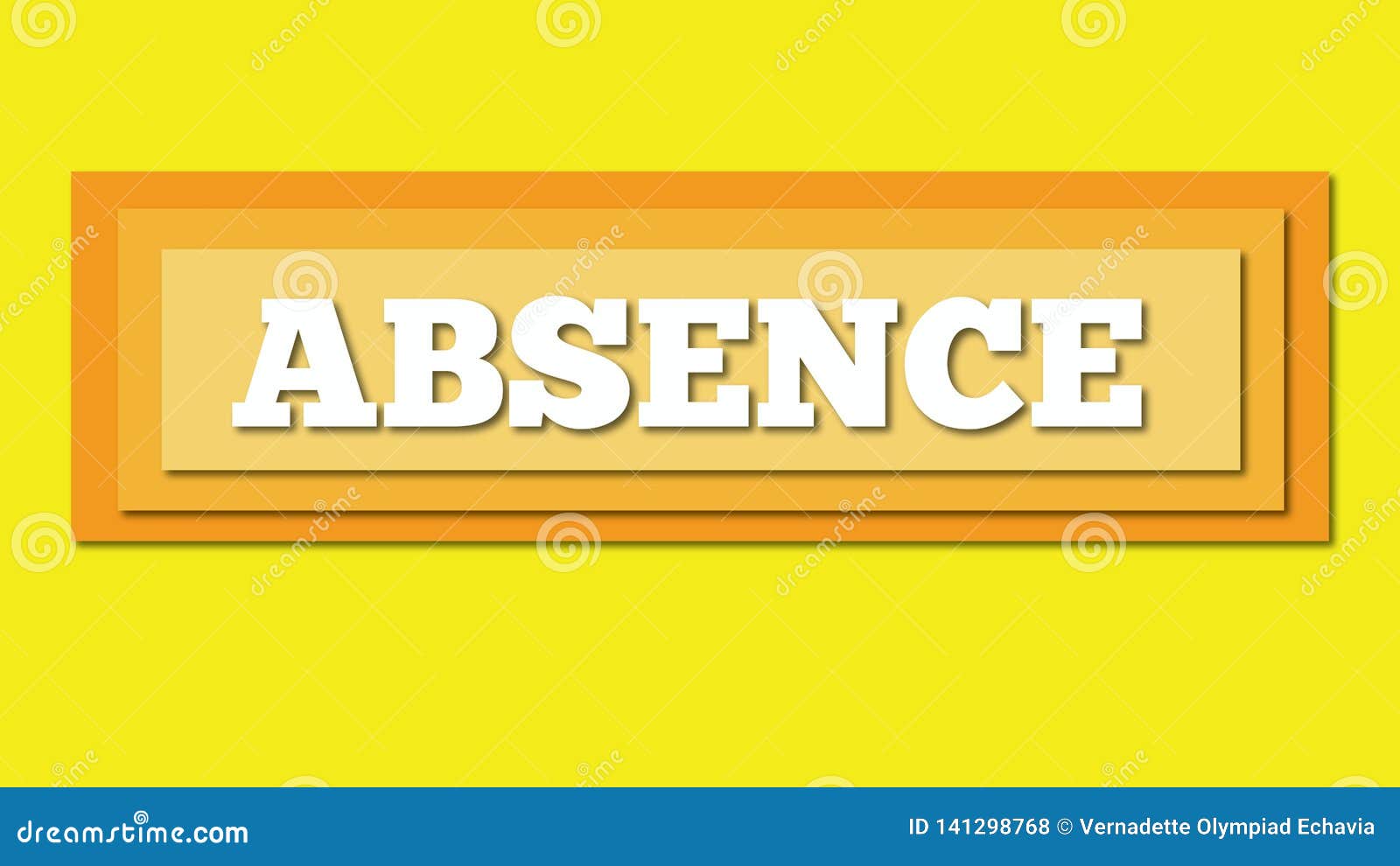 Paper Cut Word Absence in Yellow Background Stock Illustration ...