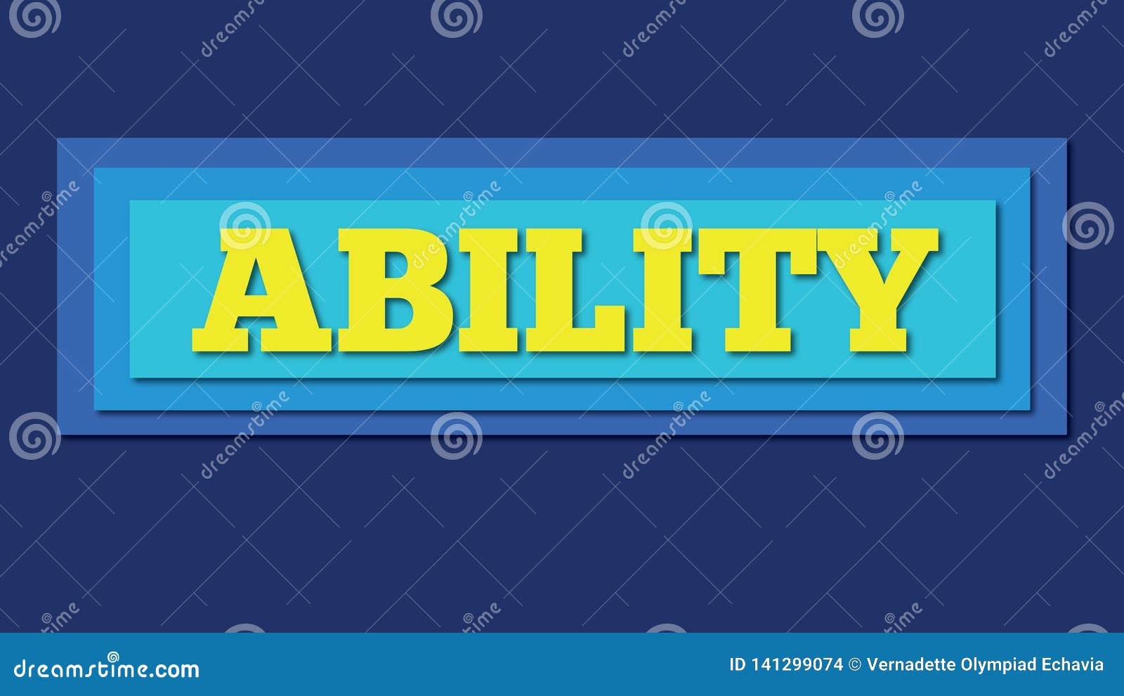 Paper Cut Word Ability in Blue Background Stock Illustration ...