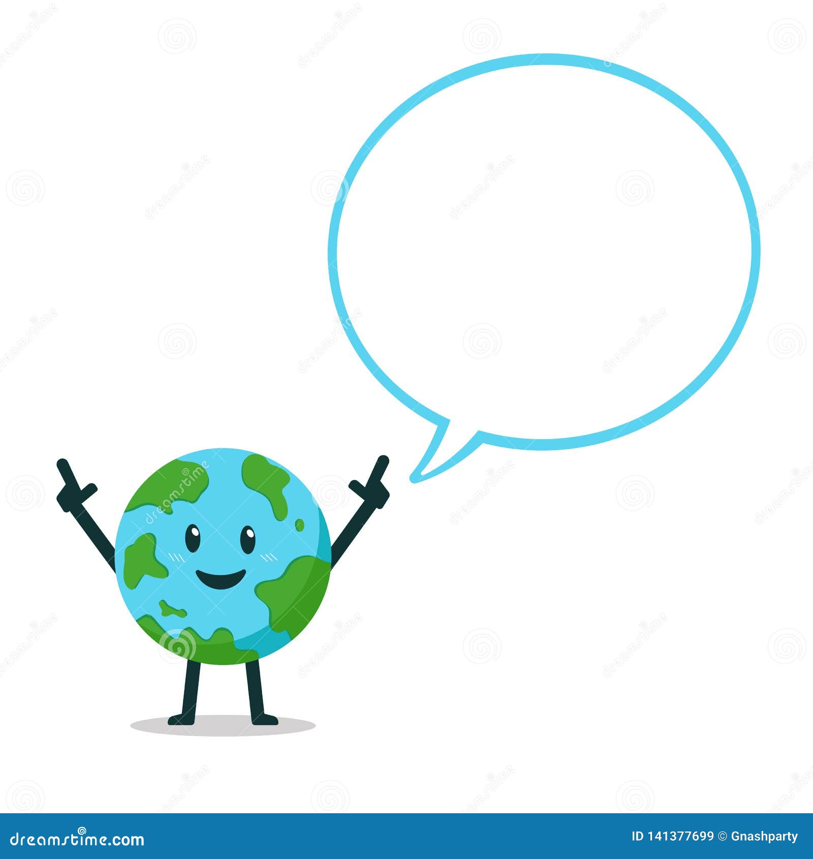 Cartoon Earth Character with Speech Bubble Stock Vector - Illustration ...