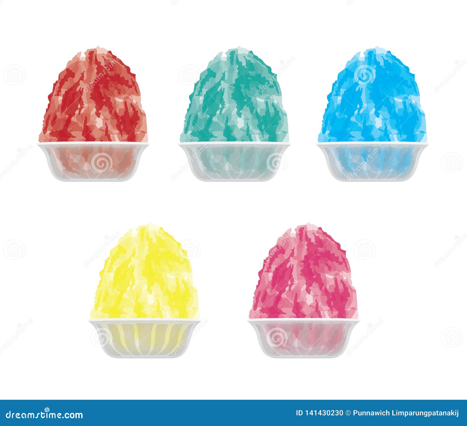 Various Color Shaved Ice Melting Animation Motion Sequence Vector Stock ...