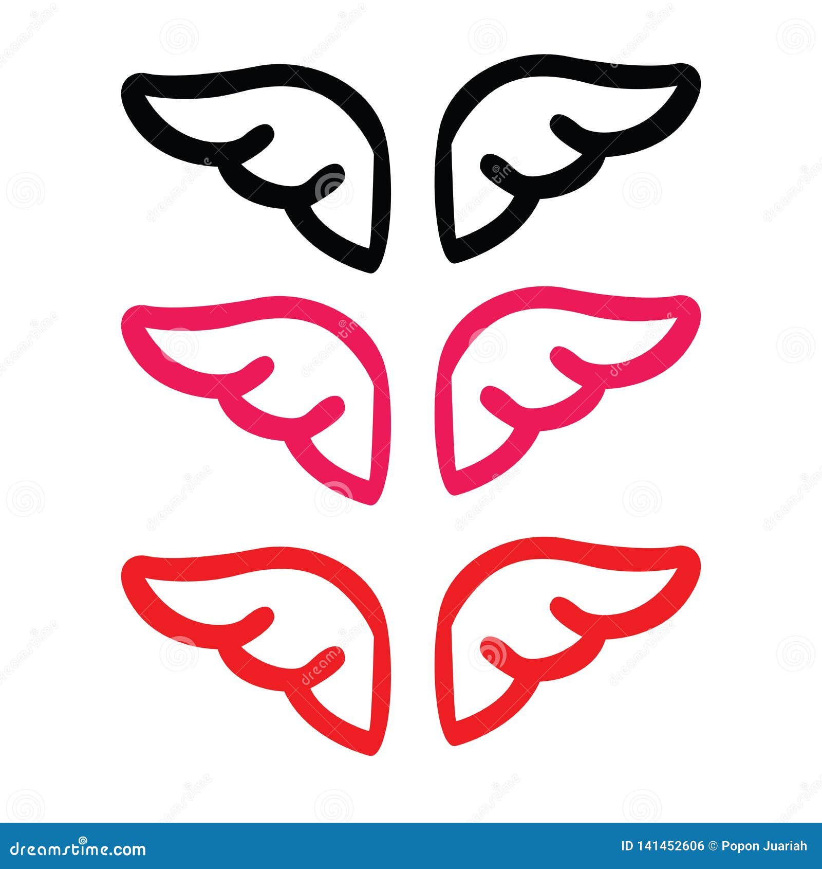 Colorfull Angle Wing Vector Art Stock Vector - Illustration of media ...