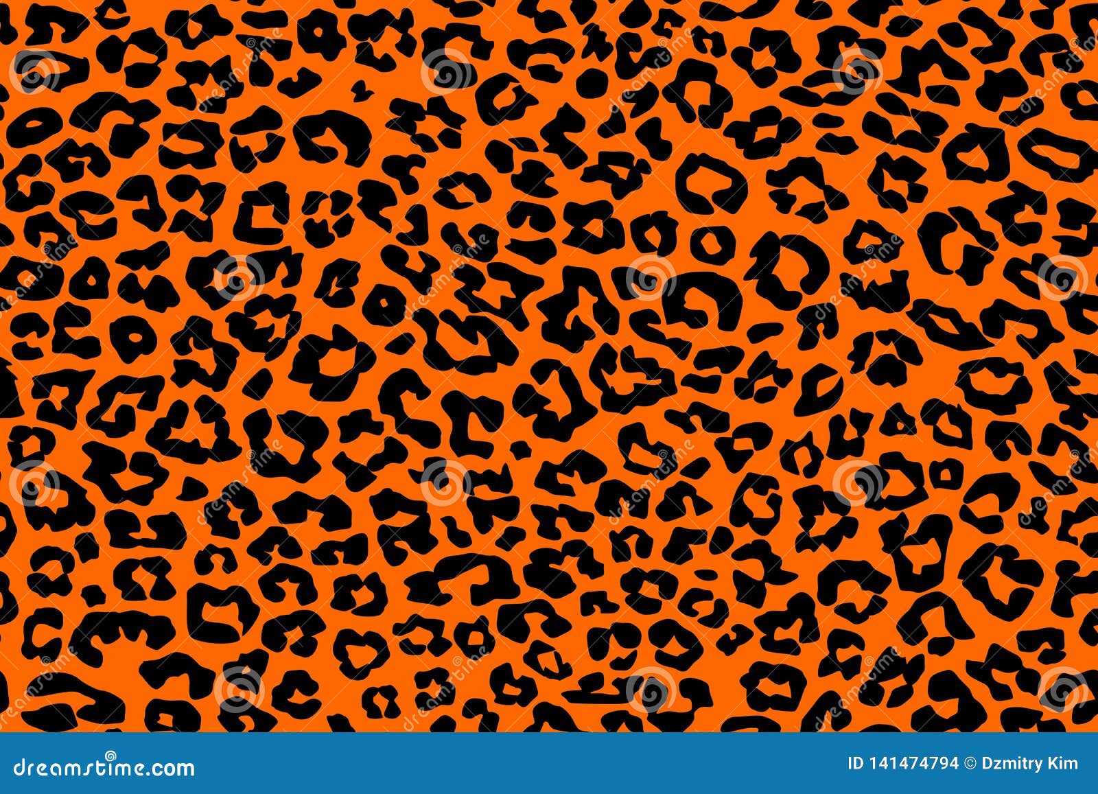 Print Black Orange Leopard Pattern Texture Repeating Seamless Stock Vector - Illustration of ...