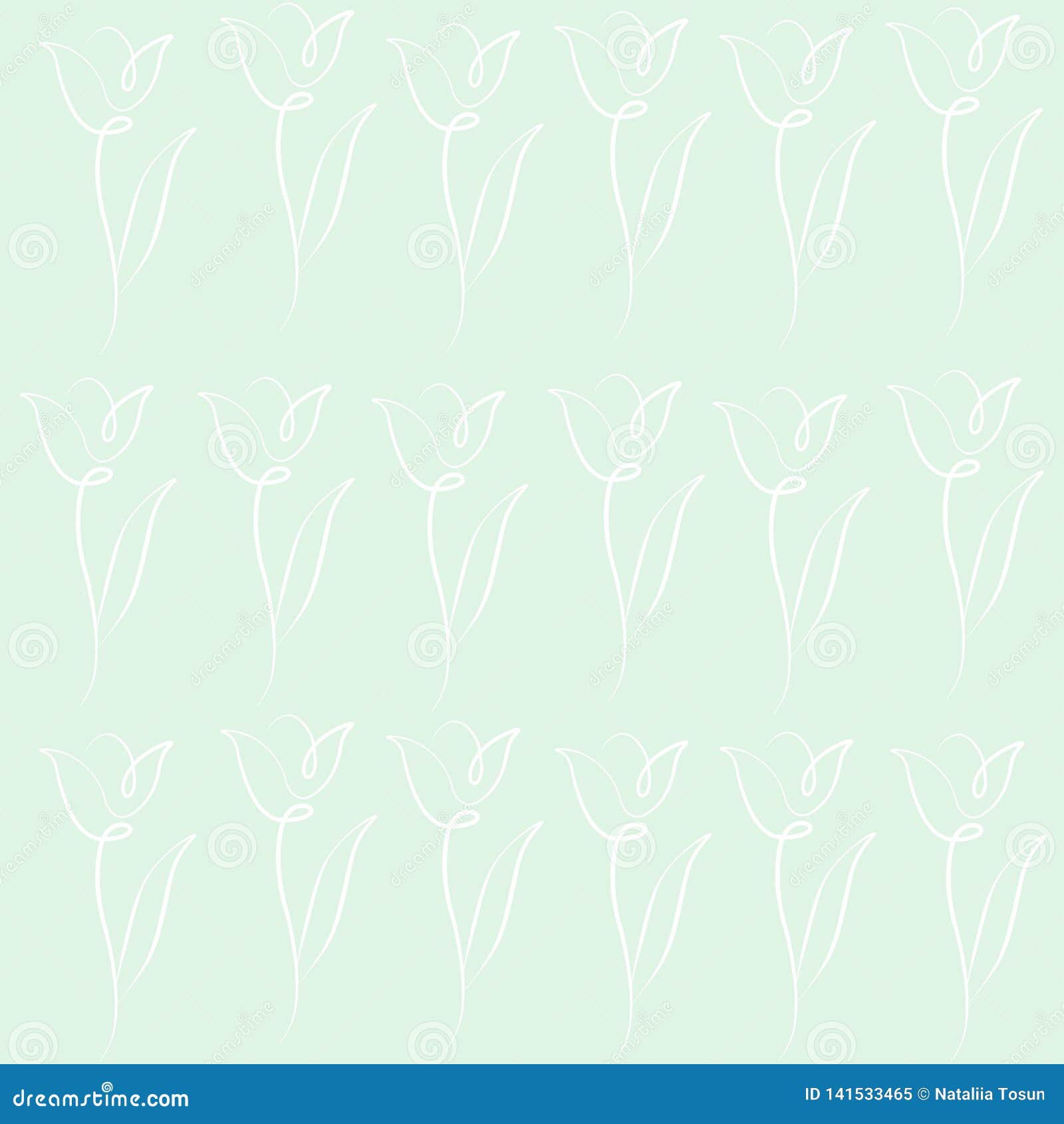 Print Tulip spring pattern stock vector. Illustration of background ...