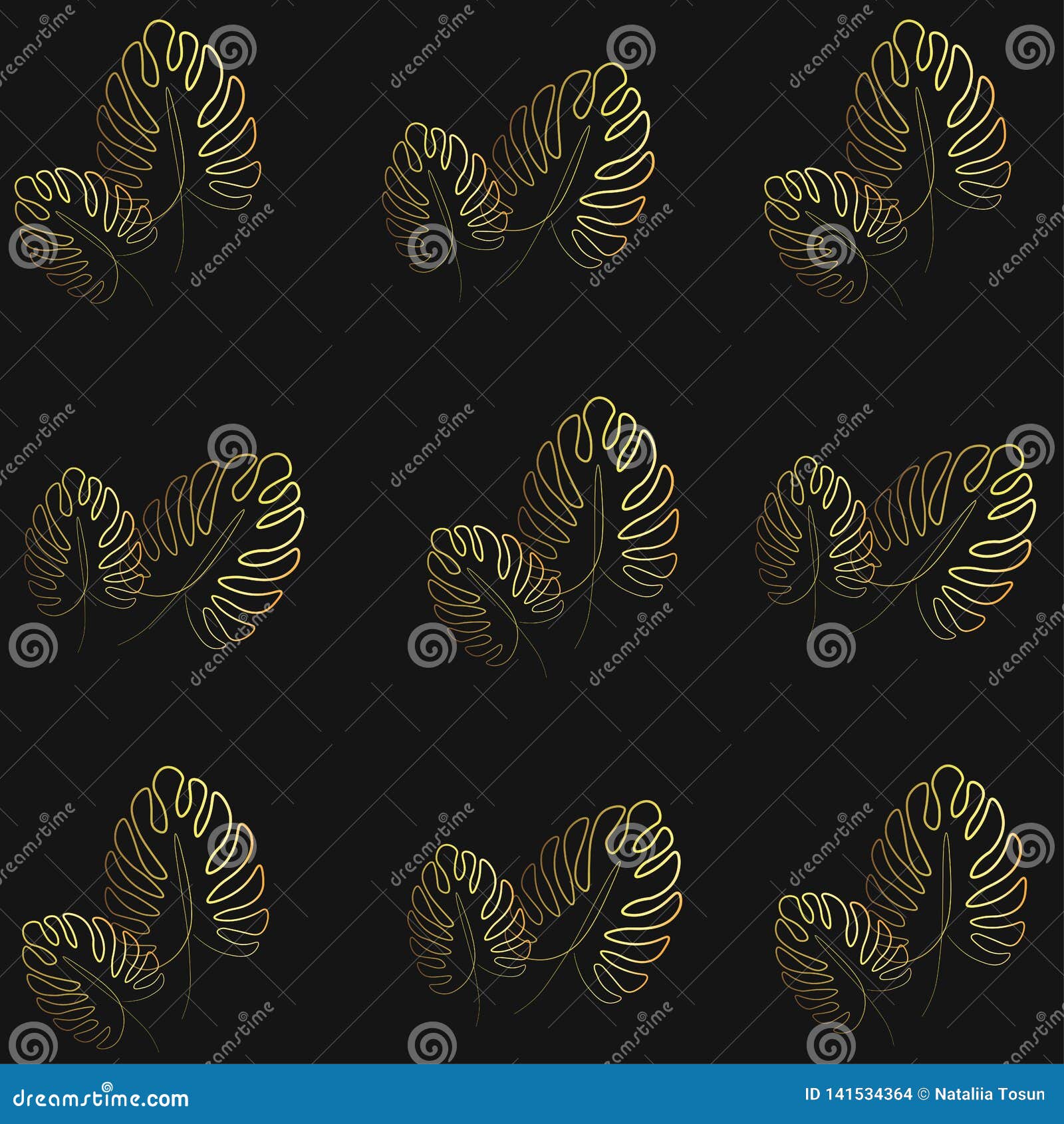 Print Golden Palm Leafs Pattern Vector Illustration Stock Vector ...
