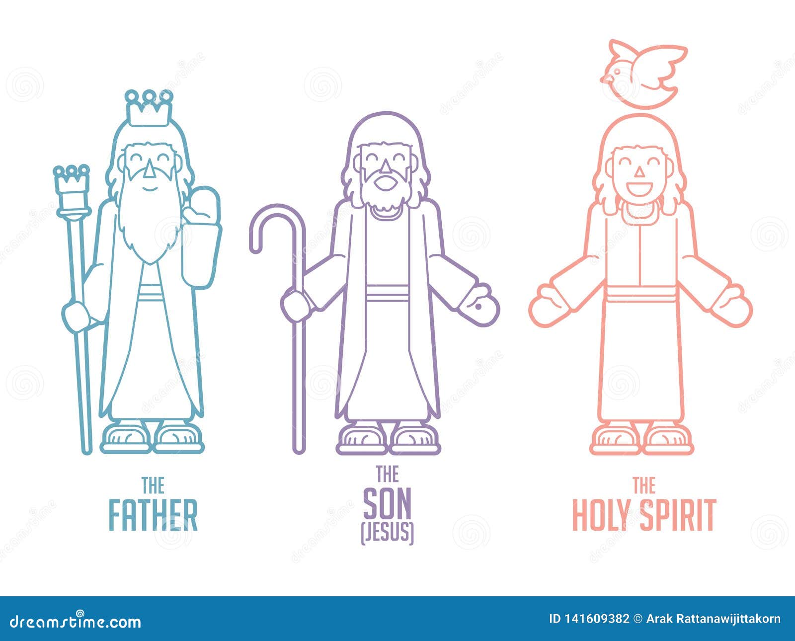 God Father Son Holy Spirit Cartoon Vector Illustration | CartoonDealer ...