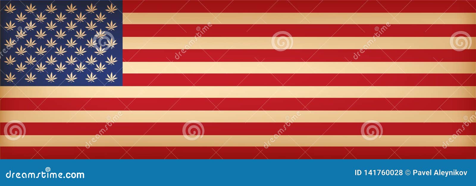 Usa Flag Long with Cannabis Leafs Stock Vector - Illustration of high ...