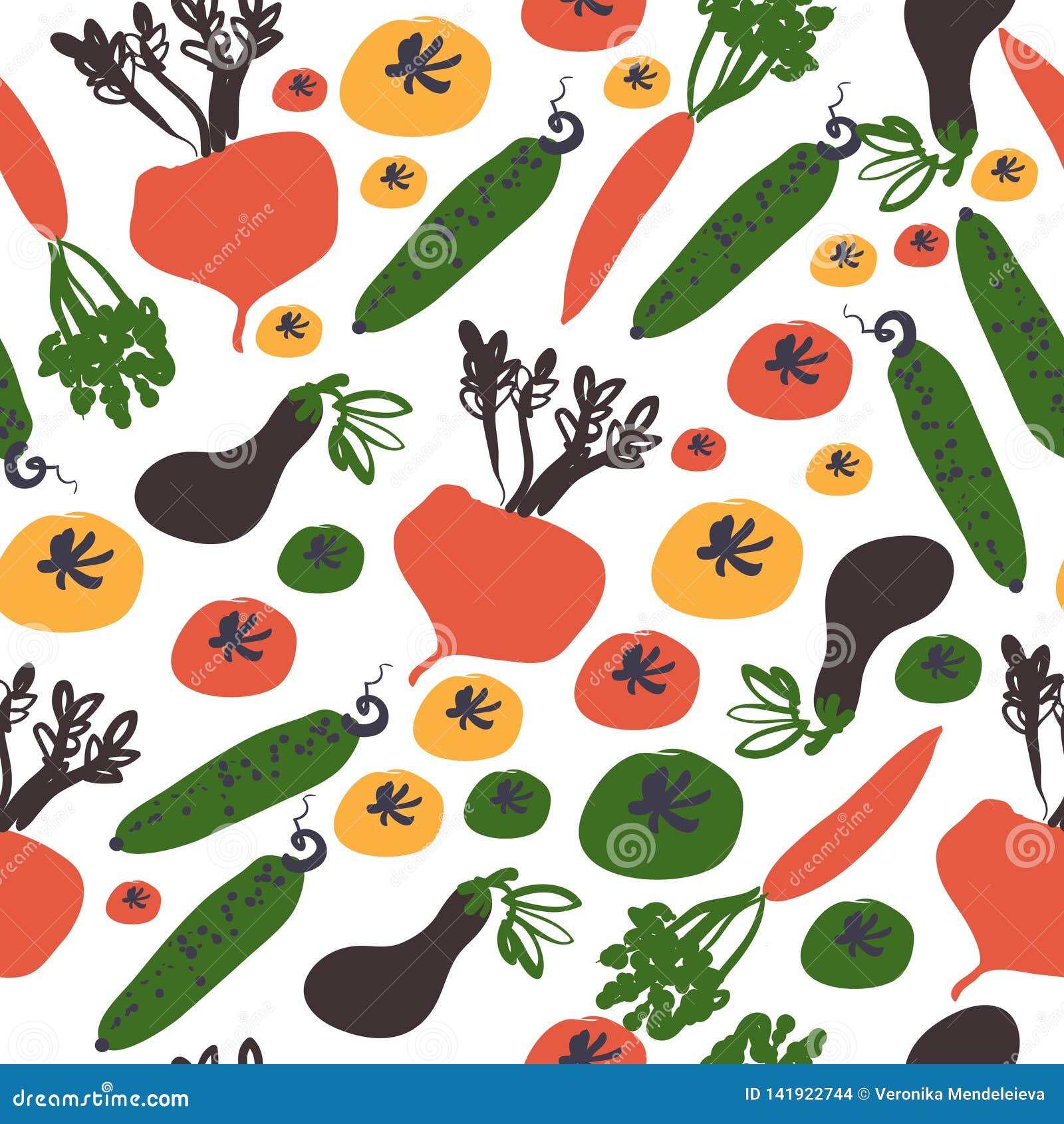 Veggies Seamless Pattern for Your Design Stock Vector - Illustration of ...
