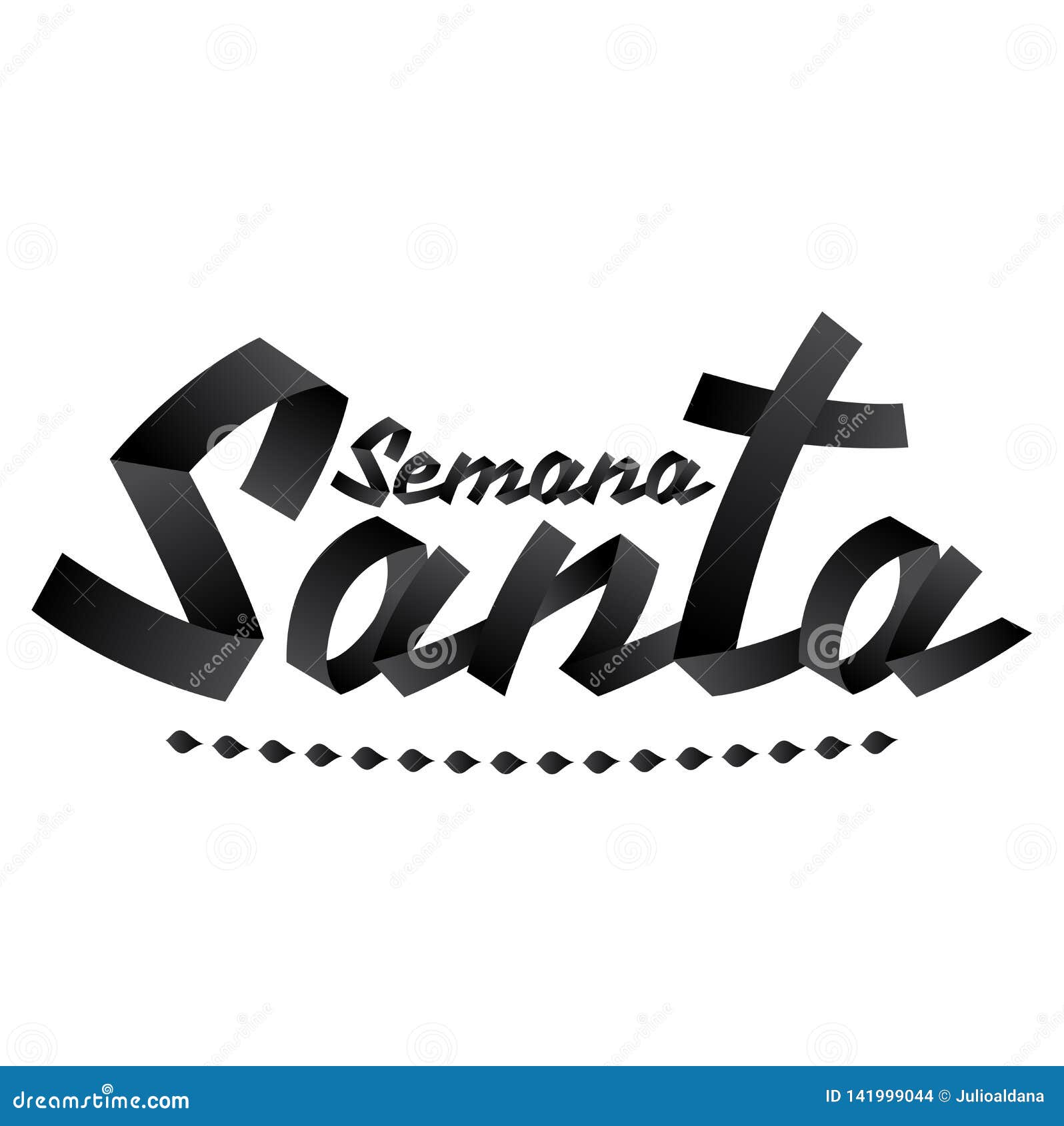 Semana Santa, Holy Week Spanish Text Ribbon Vector Lettering Stock ...
