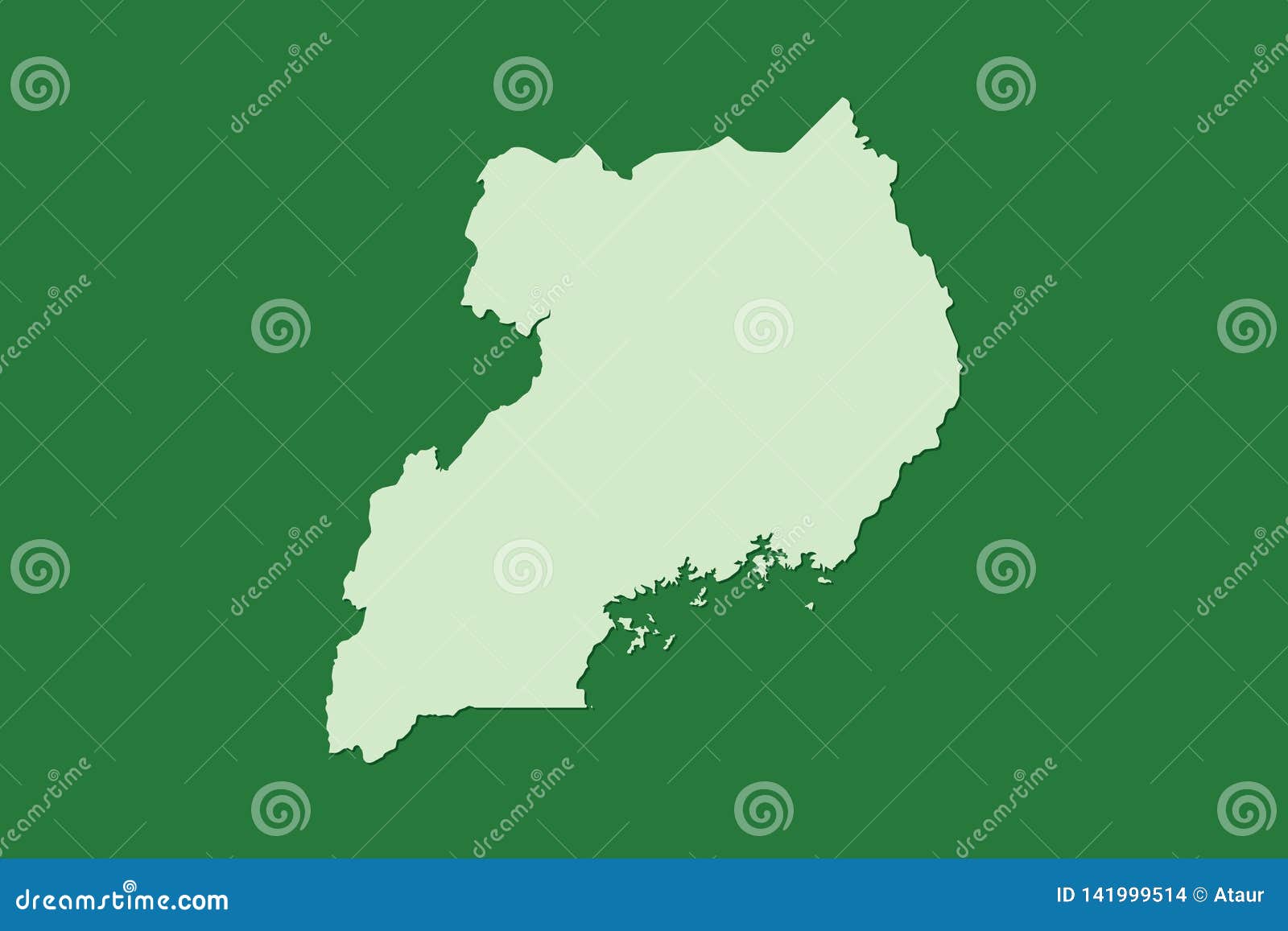 Uganda Vector Map Isolated On White Background. High-Detailed Black ...