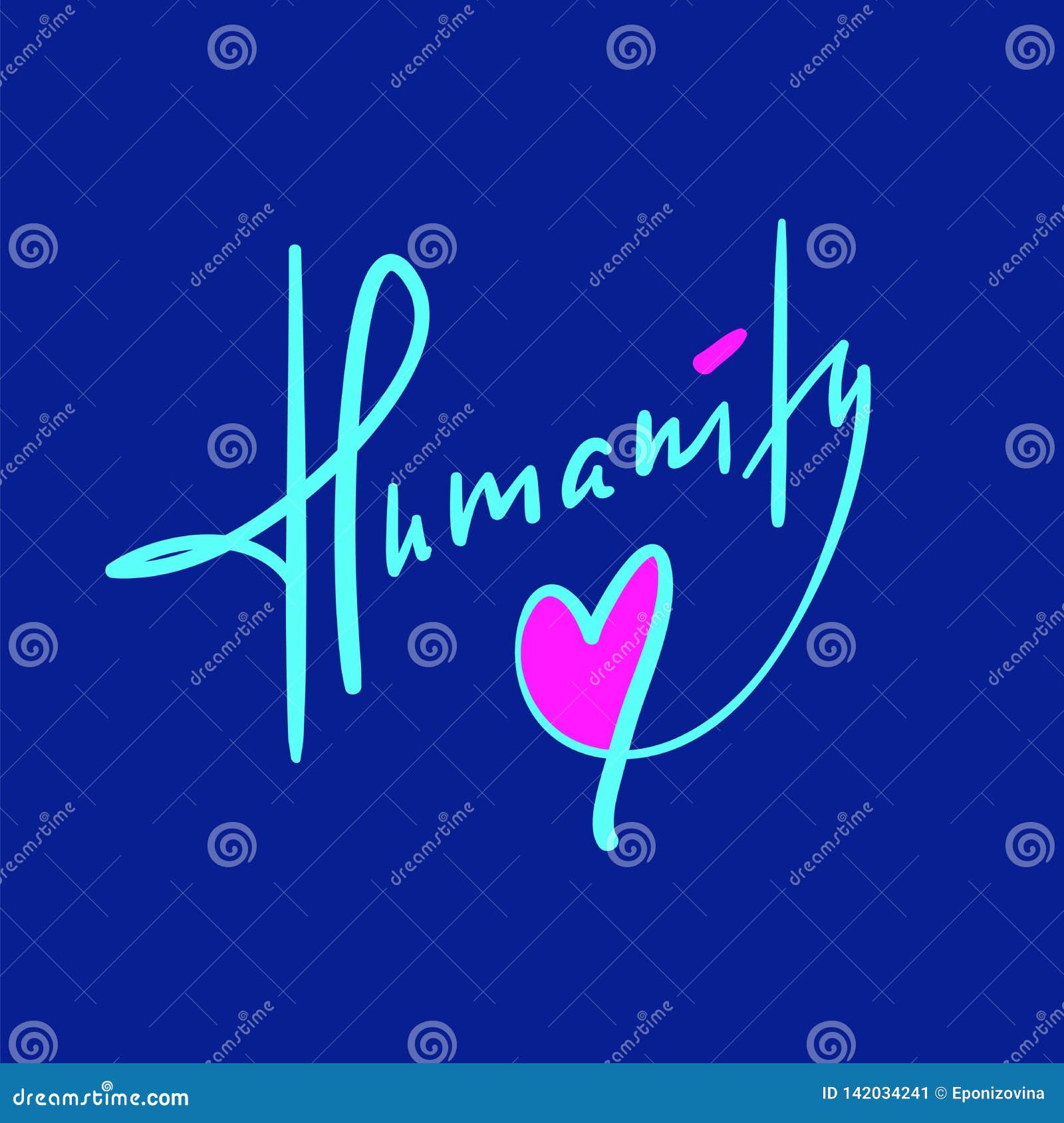 Humanity - Simple Inspire and Motivational Quote. Hand Drawn Beautiful ...
