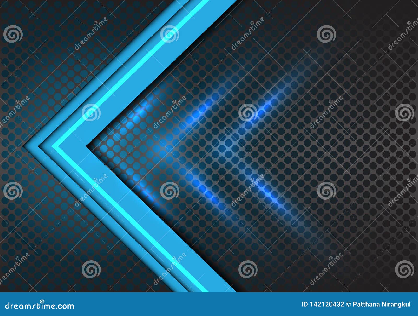 Abstract Blue Arrow Direction on Circle Mesh Design Modern Futuristic ...