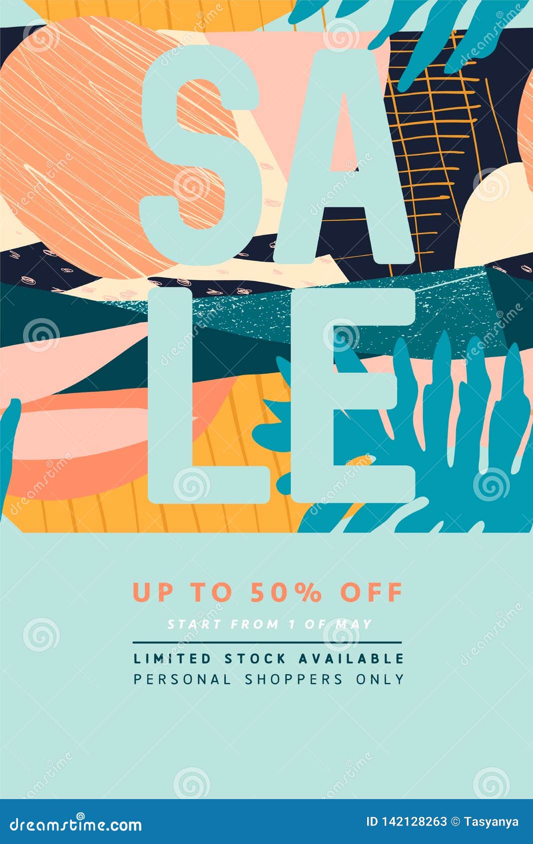 Cover Page Design Template with Floral Contemporary Collage. Modern ...