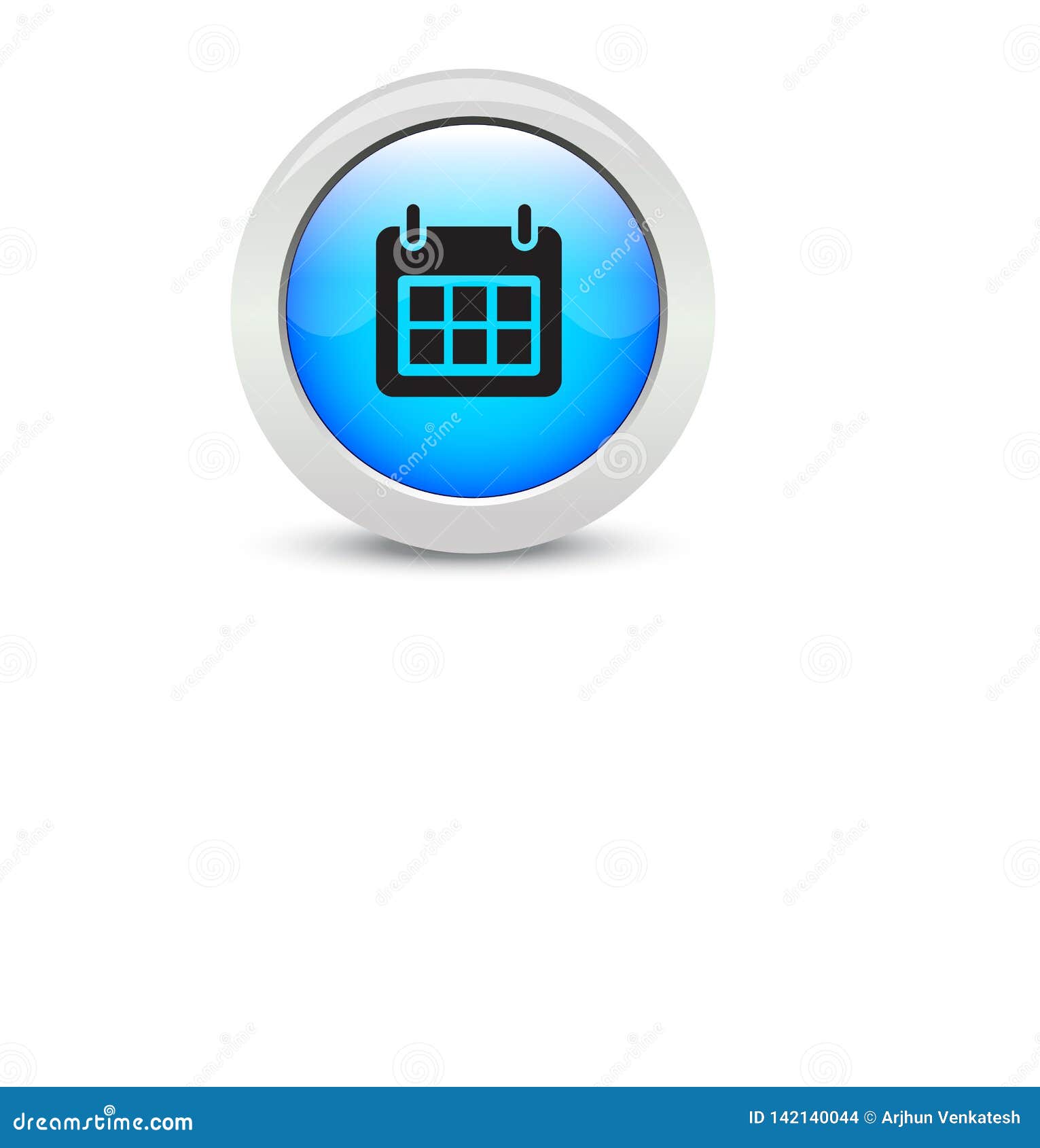 Black Calender Web Button Classic Blue Button White Background Stock ...