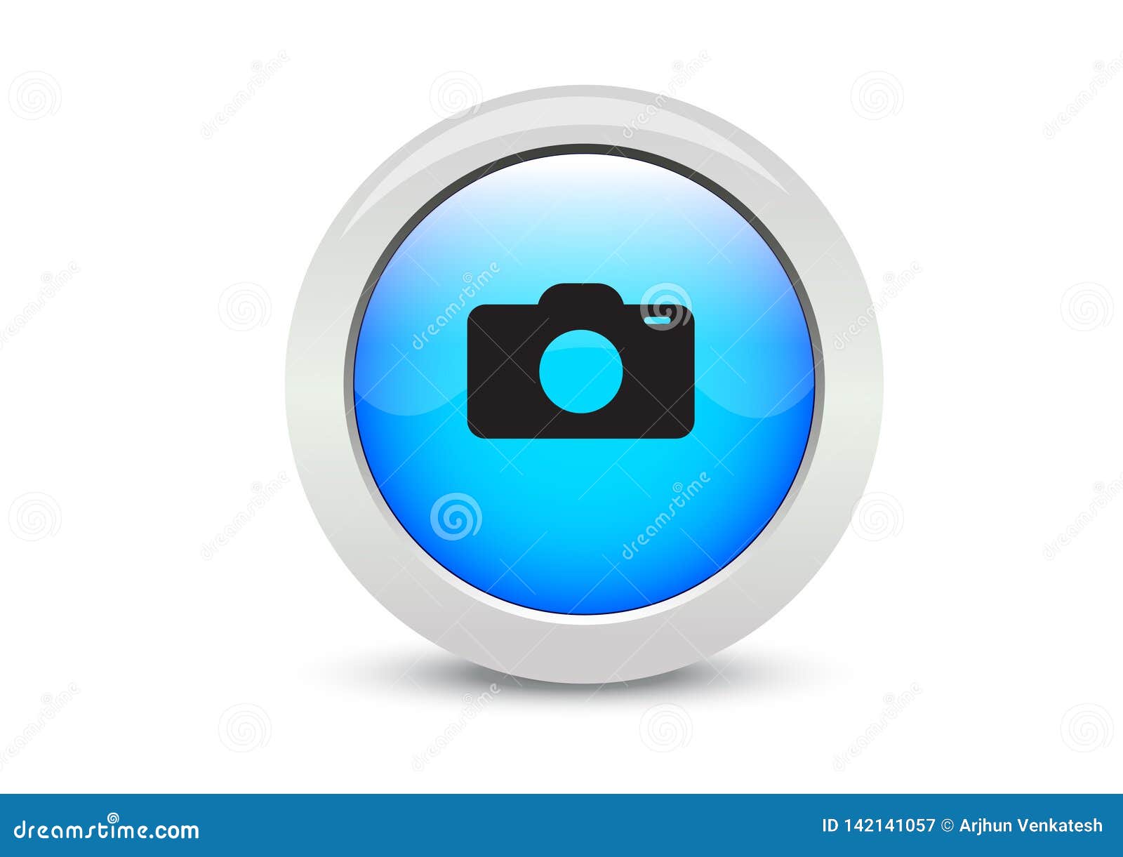 Black Camera Web Button Classic Blue Button White Background Stock ...
