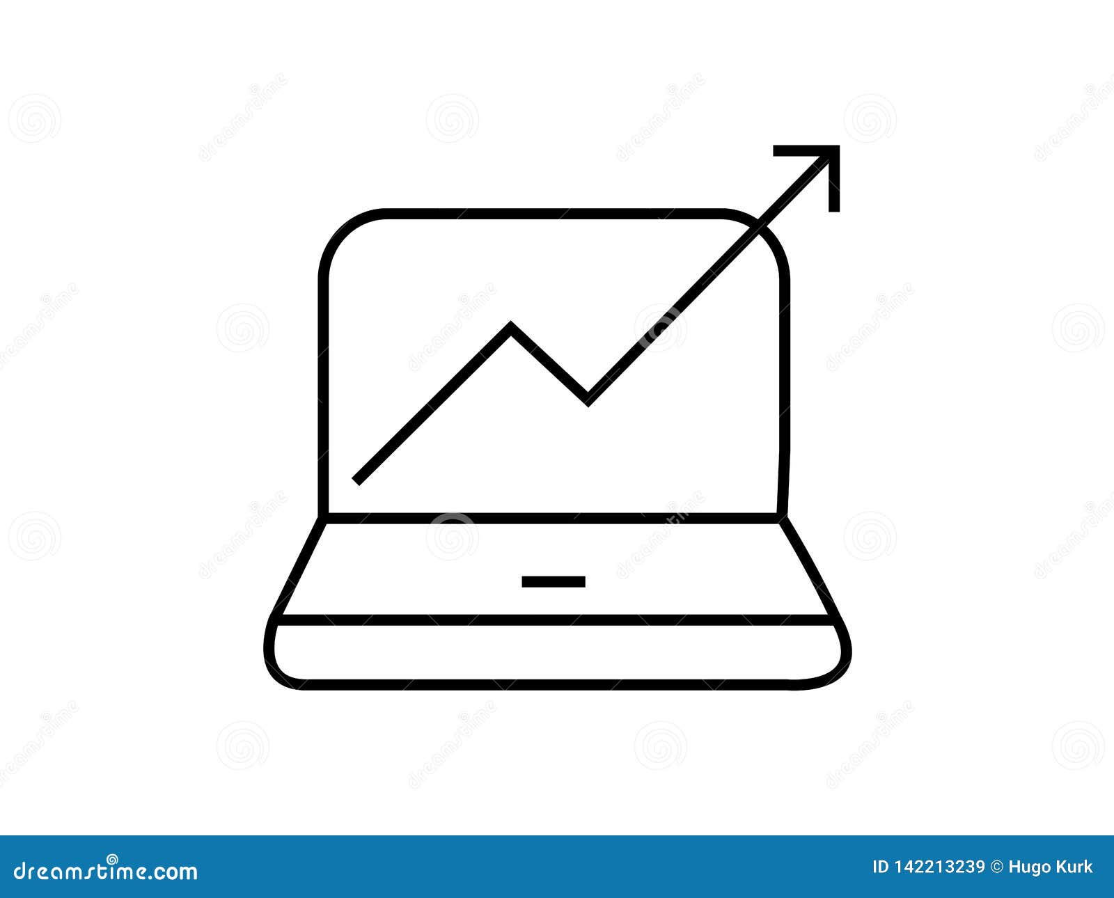 Computer with Rising Graph Symbol Stock Vector - Illustration of laptop ...