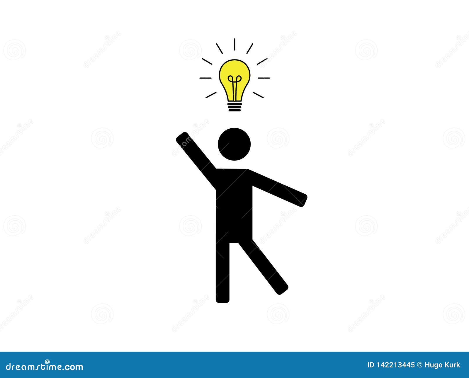 Stick figure with idea stock image. Image of model, happy - 142213445