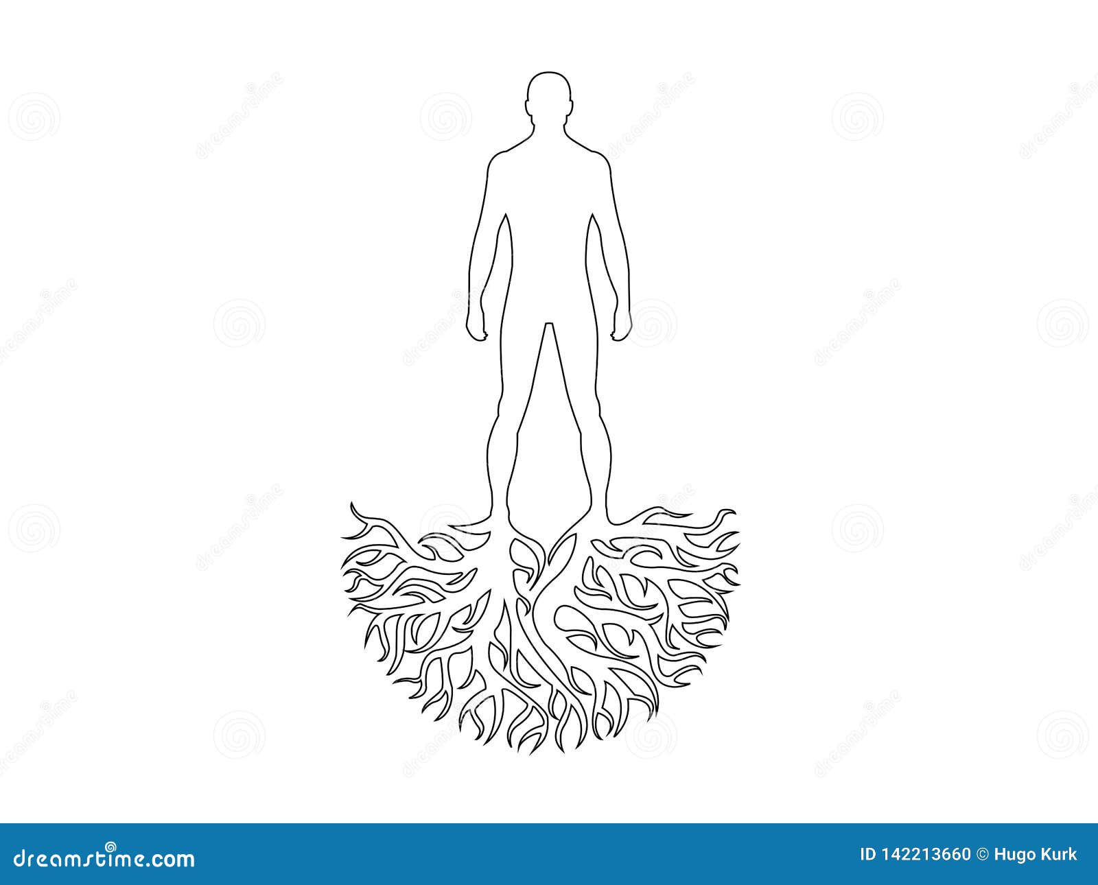 Man with roots stock vector. Illustration of ground - 142213660