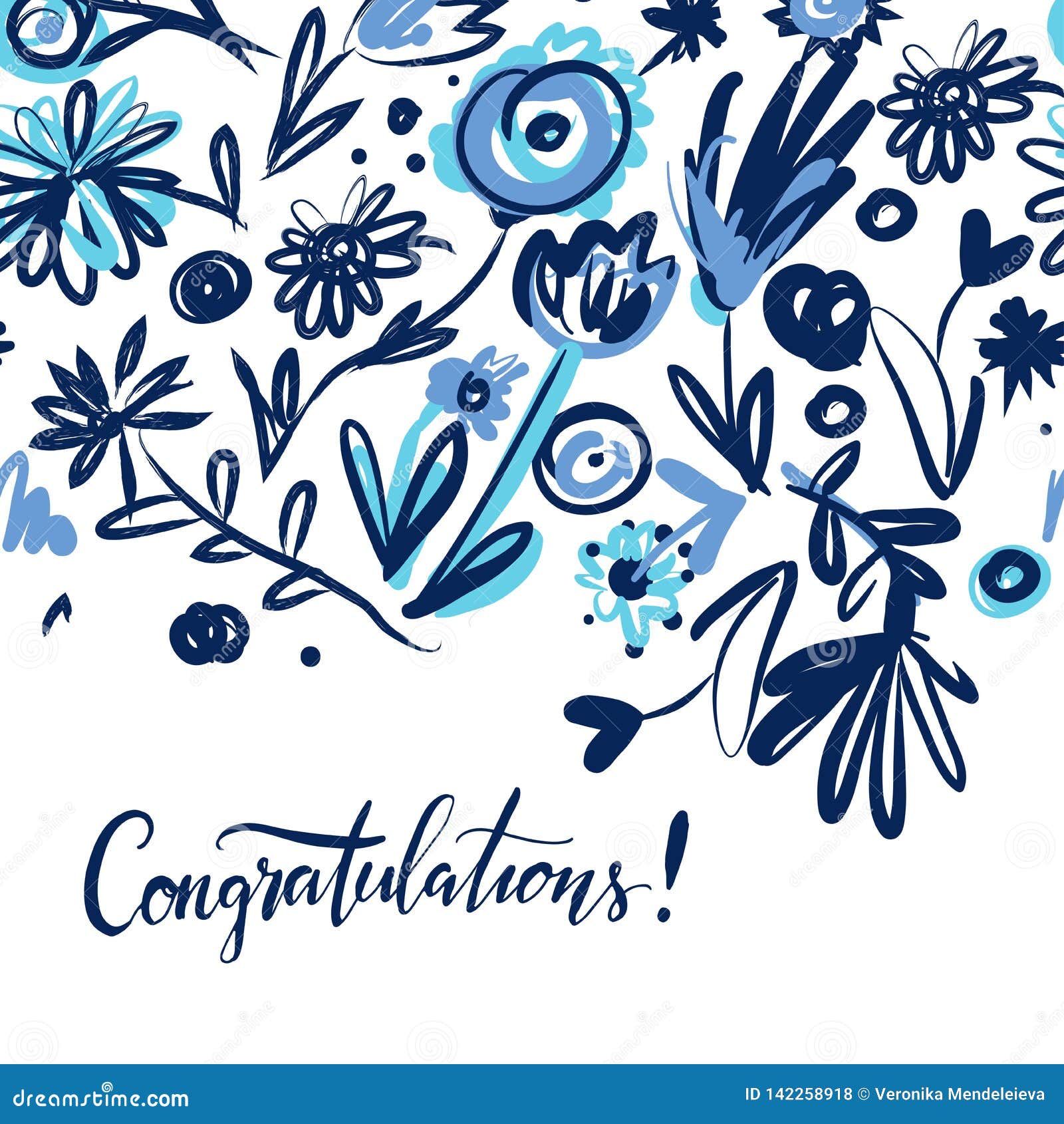 Hand Drawn Imagine Flowers Set for Your Design. Stock Vector ...