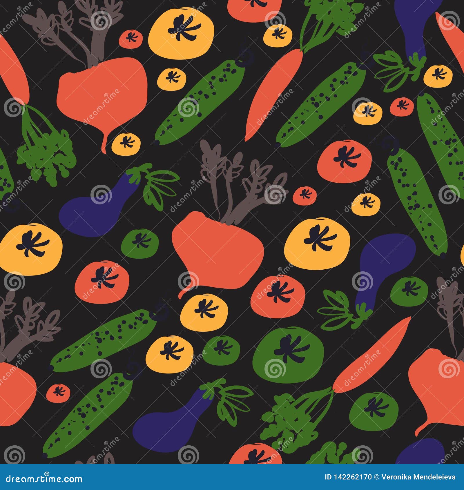 Veggies Seamless Pattern for Your Design Stock Vector - Illustration of ...