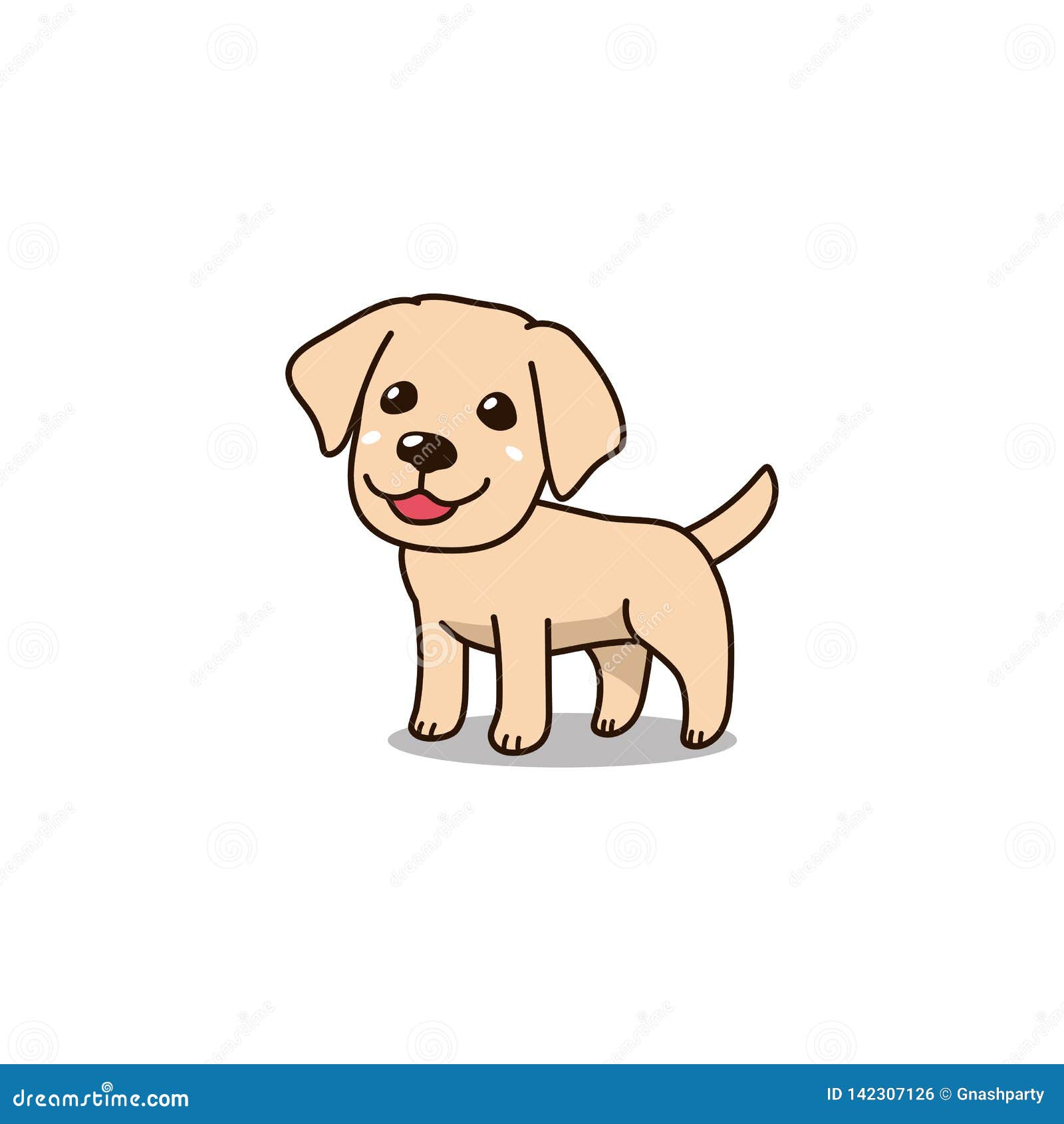 Vector Cartoon Character Cute Labrador Retriever Puppy Dog Stock Vector ...