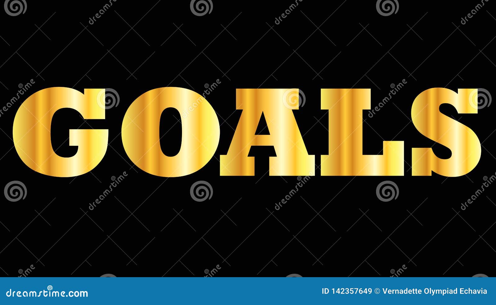 Shiny Golden Capital Letter Word Goals Stock Illustration ...
