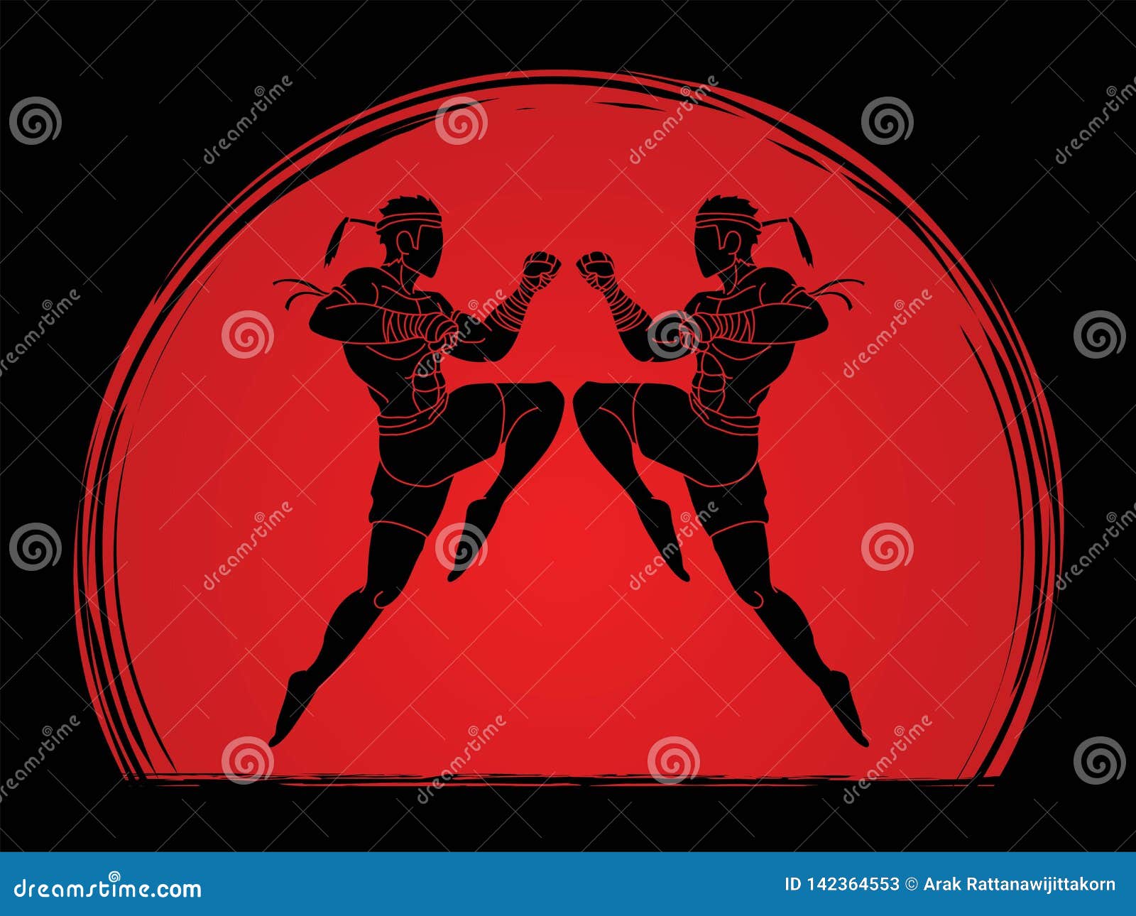 Kickboxing, Thai Boxing, Muay Thai Action On Flat Big Letters Ideas ...