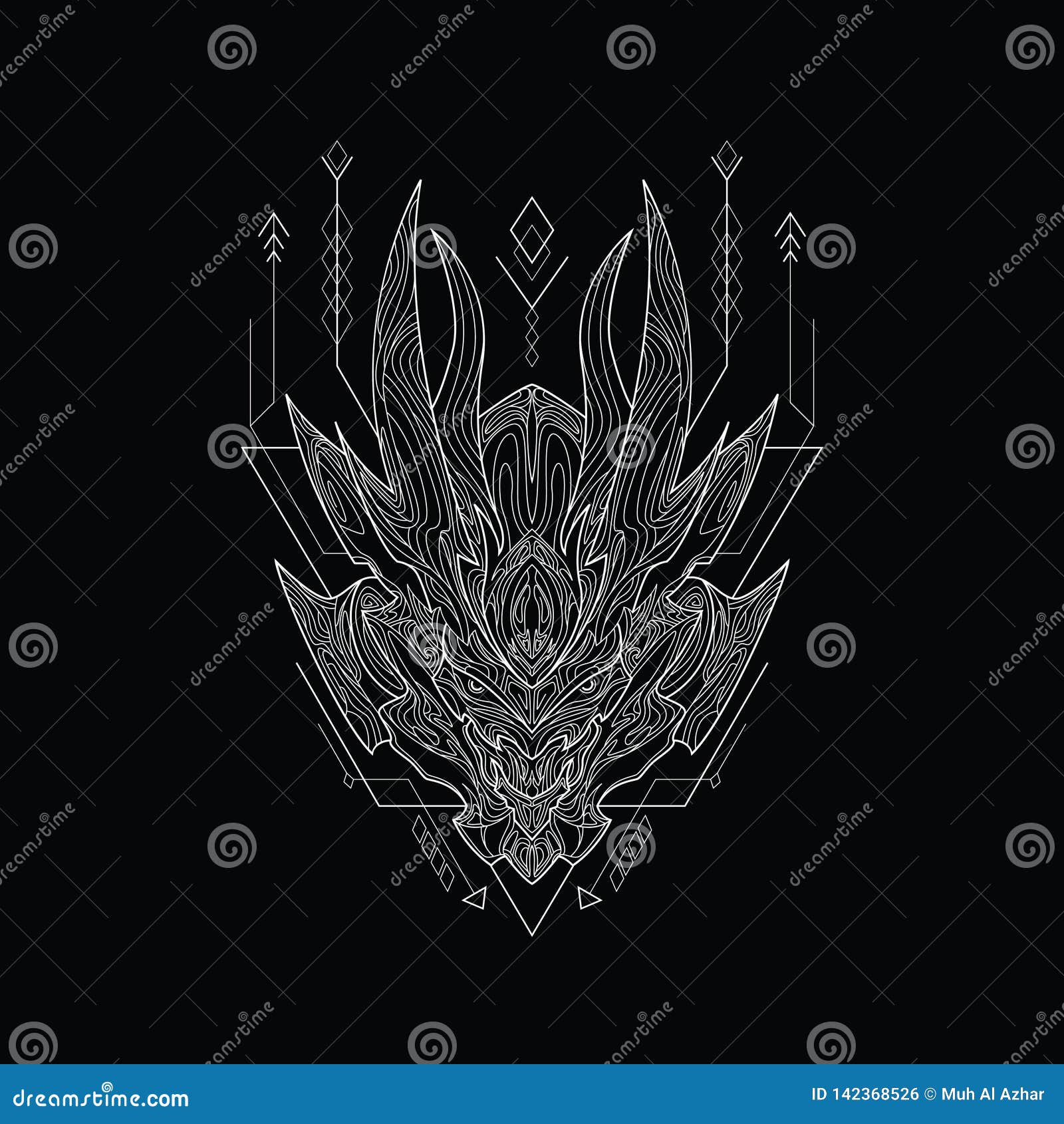 Line Art File Hell with Sacred Geometry Style Stock Vector ...