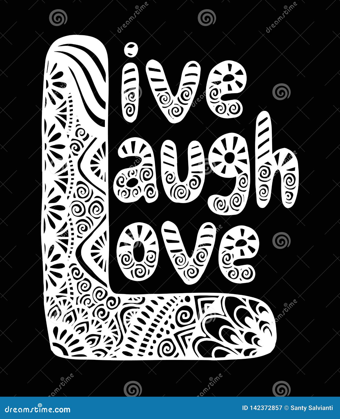 Live Laugh Love Hand Lettered Words - Vector Illustration Stock ...