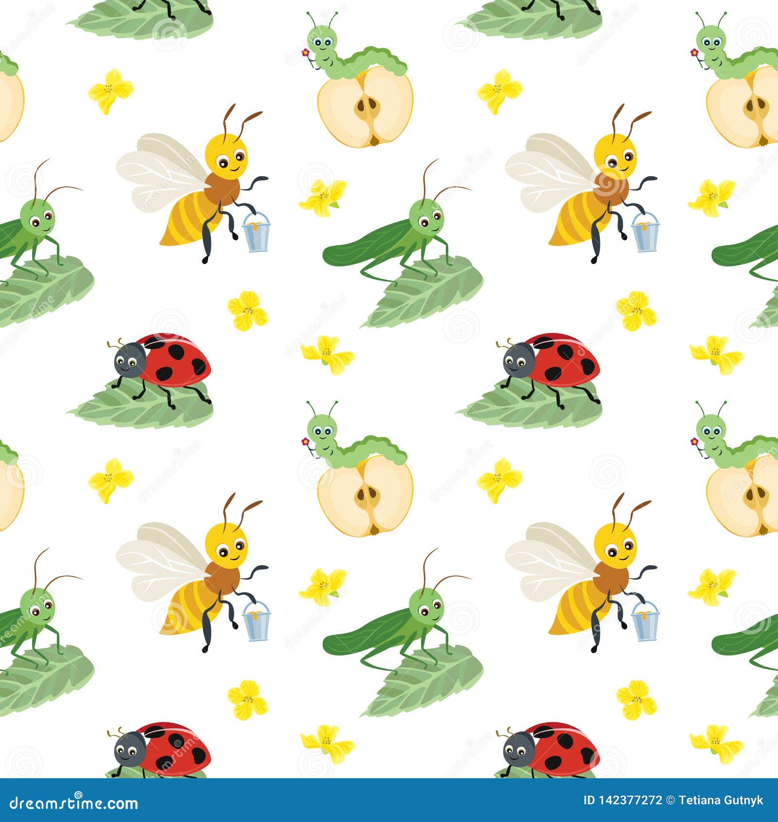 Cartoon Bugs Collection. Vector Black And White Coloring Page ...