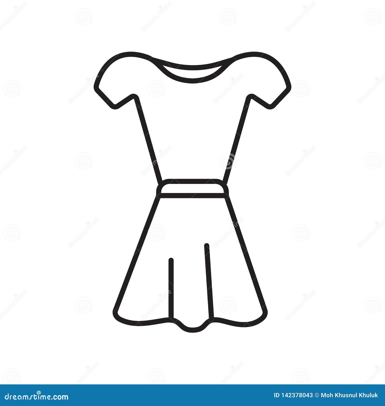 Simple Dress Flat Icon Line Stroke Vector Logo Stock Vector ...