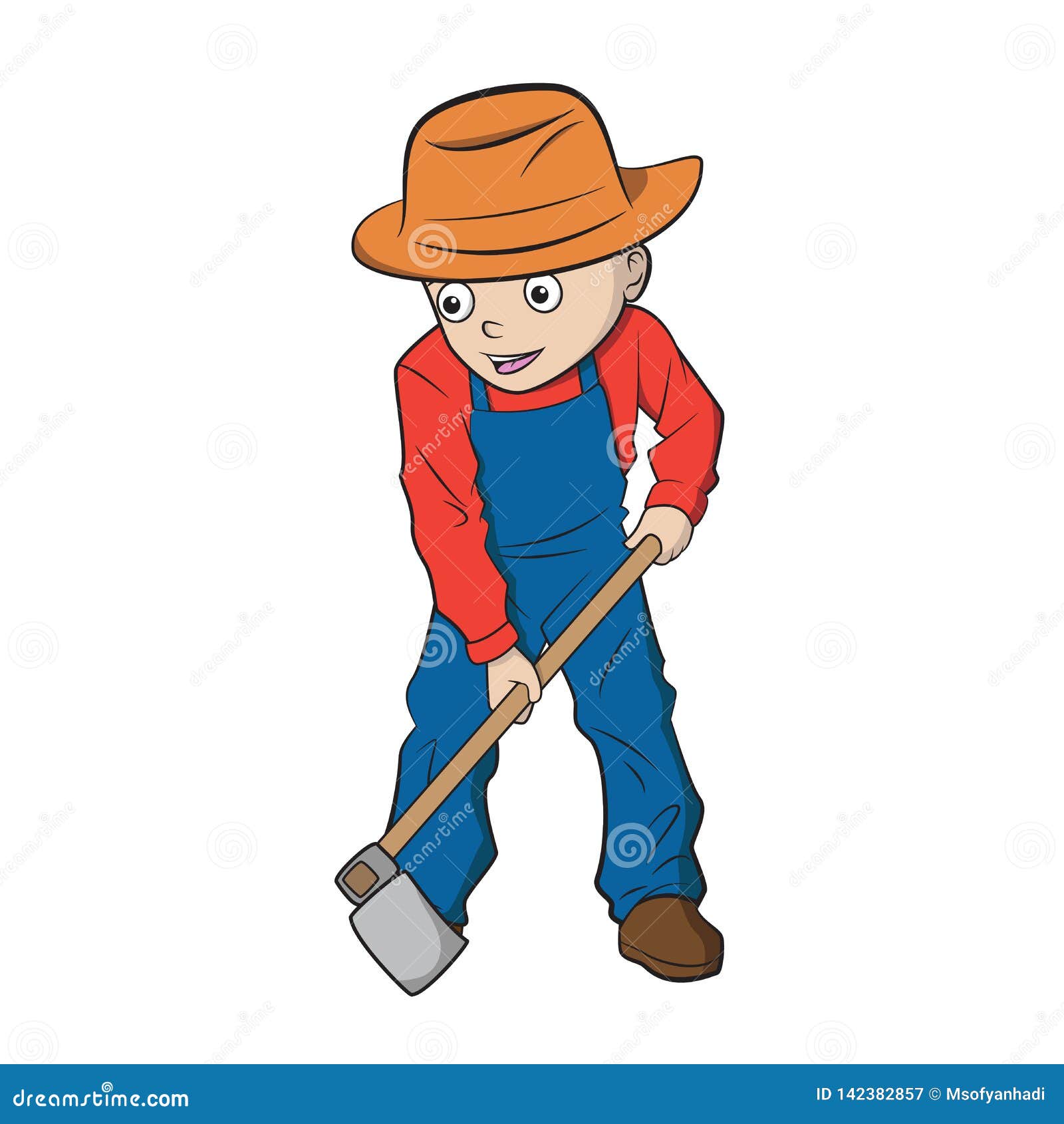 Cartoon Boy Digging the Ground Stock Vector - Illustration of cartoon ...