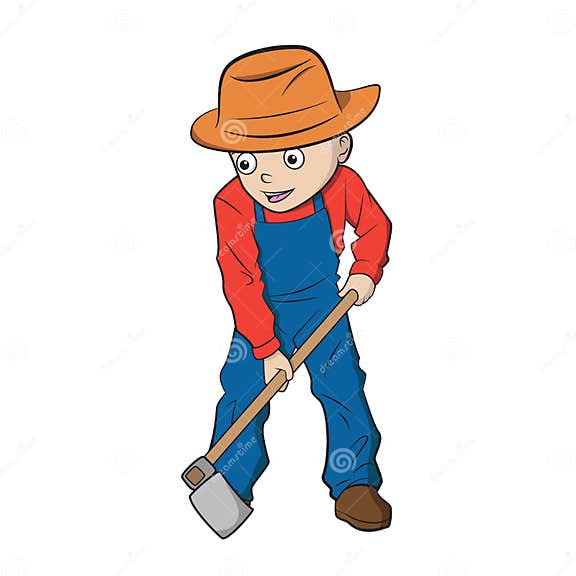 Cartoon Boy Digging the Ground Stock Vector - Illustration of cartoon ...