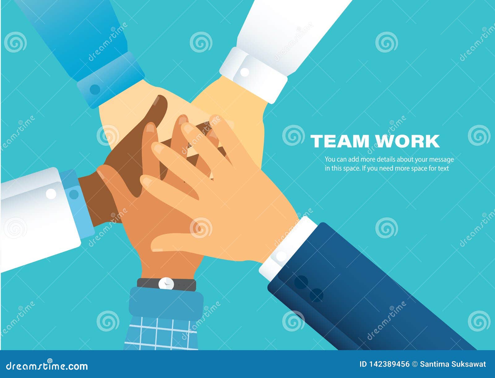 People Putting Their Hands Together. Friends With Stack Of Hands. Unity ...