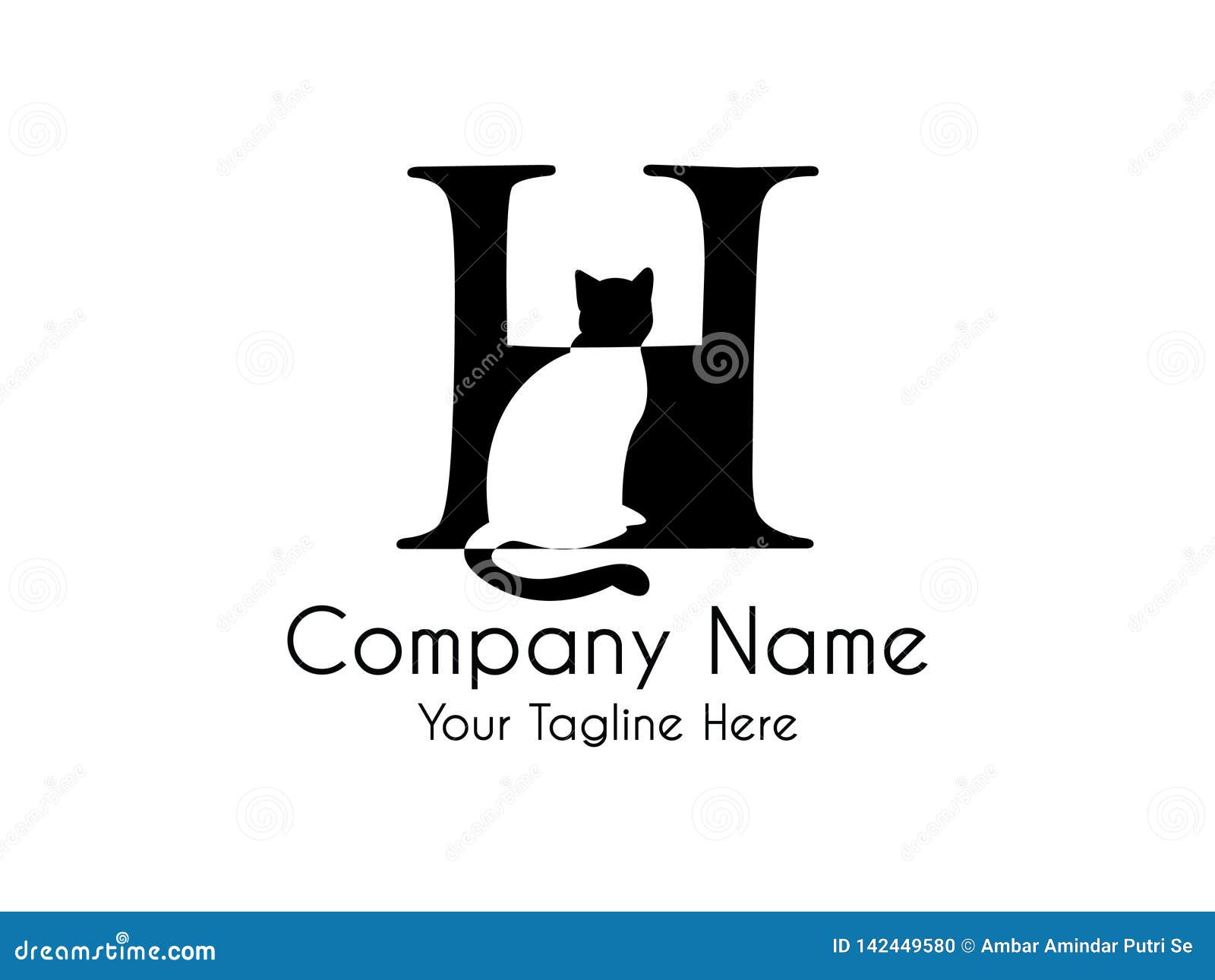 Abstract,Unique and Minimal Alphabet Letter H with a Hidden Cat Stock ...