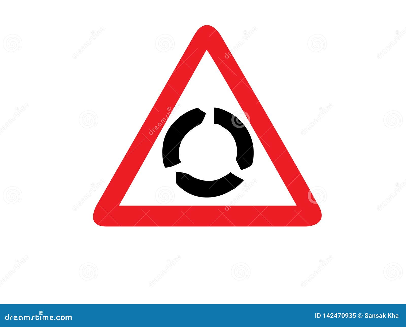 Roundabout Ahead Traffic Sign Icon Clipart. Road Sign Turn Around Arrow ...
